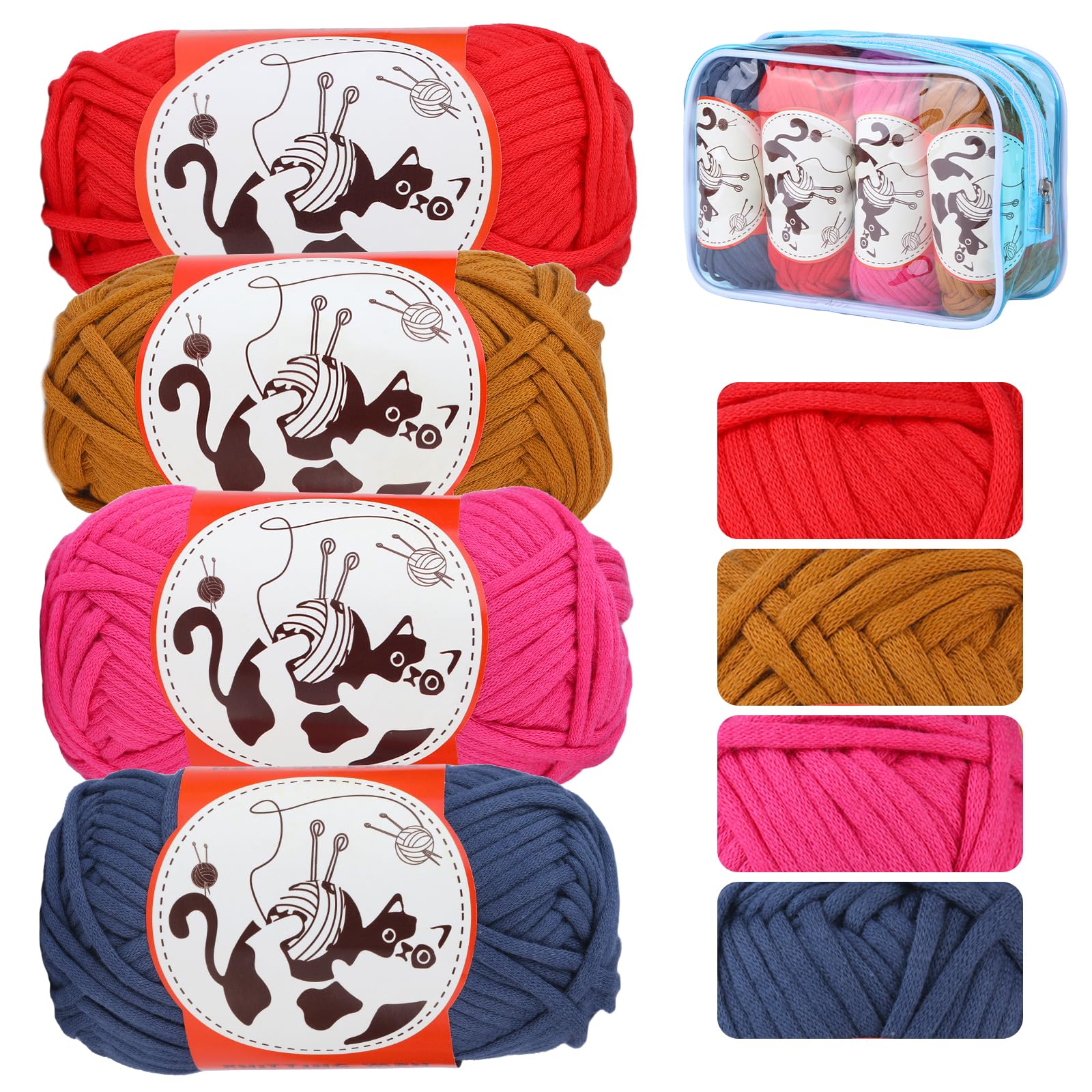 Amazon.com: Fedmut Beginner Crochet Yarn, 4x50g /218 Yard Easy Yarn ...