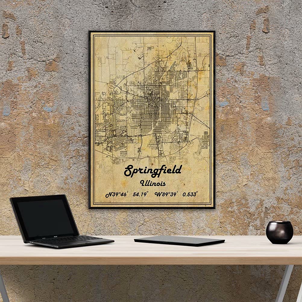 Detailed Map Of Downtown Springfield Illinois City Of Springfield