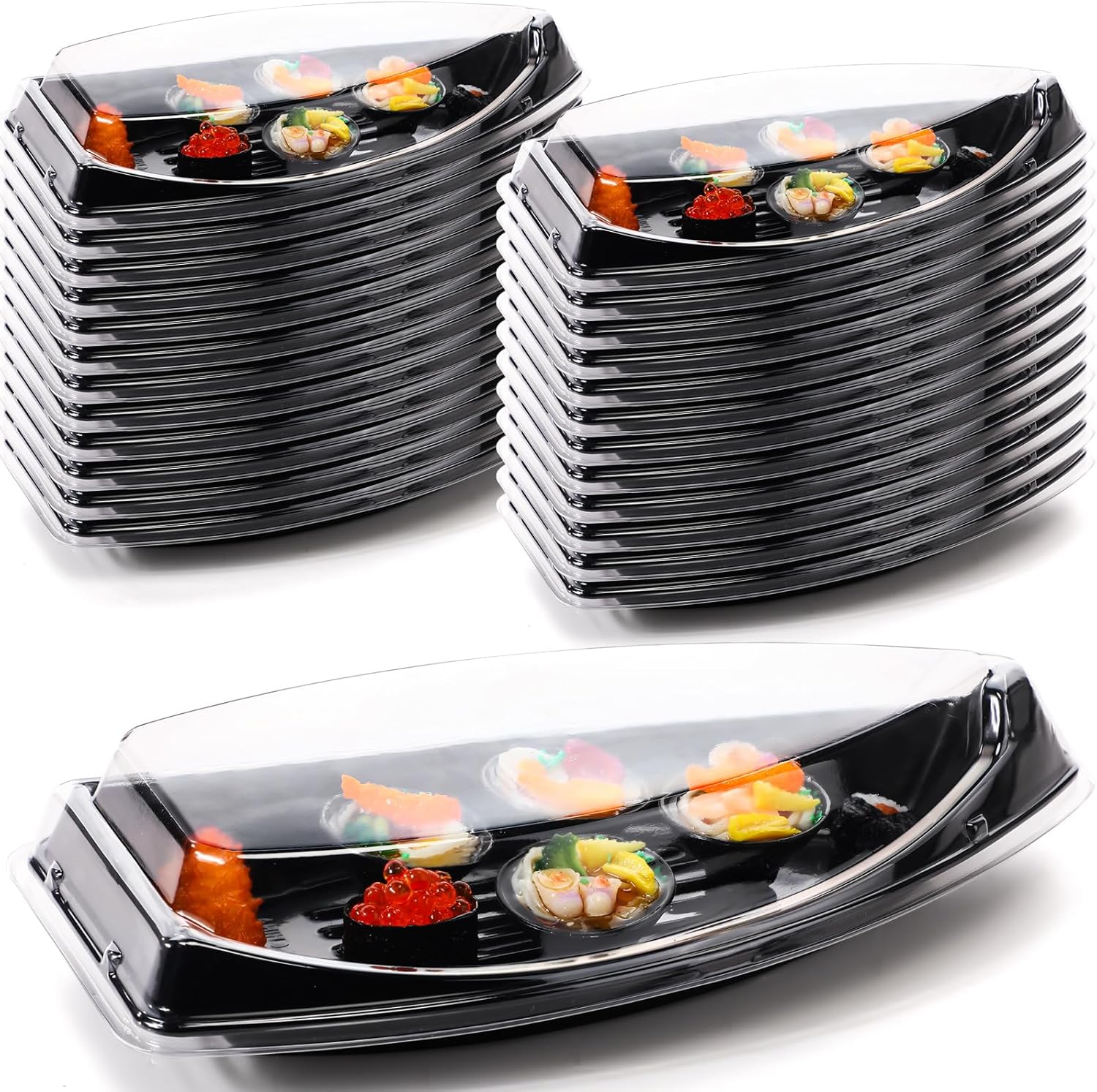 Amazon.com: Singhoow 24 Pcs Sushi Boats Disposable Sushi Boat Box with ...