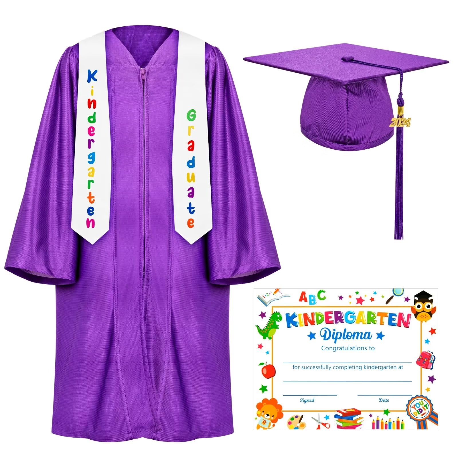 Snapklik.com : QZYL Kindergarten Graduation Cap And Gown, Unisex ...