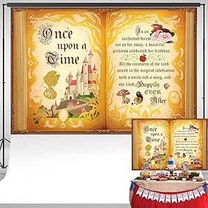 Amazon.com : Princess Story Book Backdrop Fairy Tale Castle Golden ...