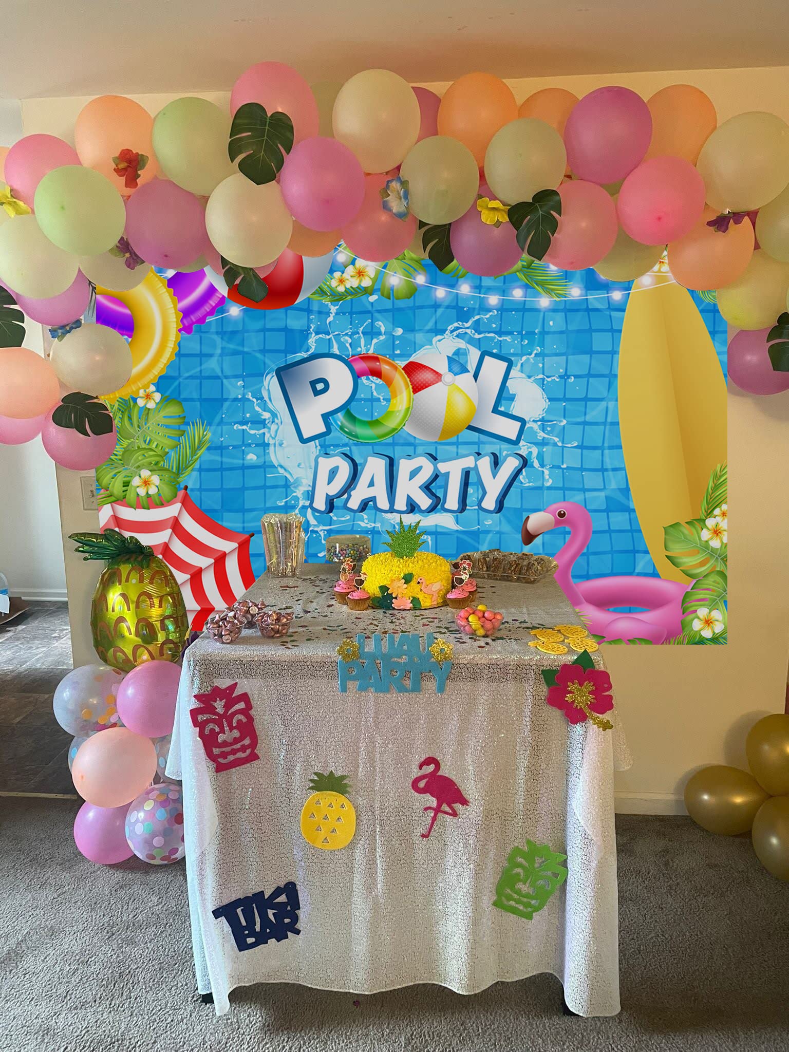Snapklik.com : Pool Party Backdrop Summer Beach Ball Swim Ring ...