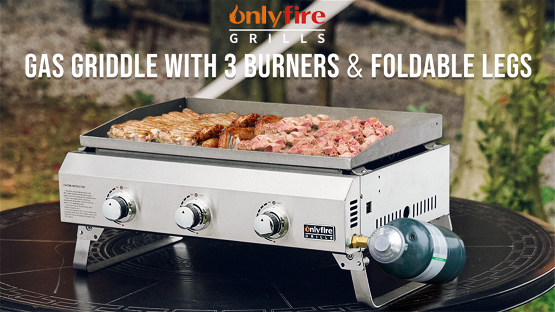 Watch ONLYFIRE Gas Griddle 3 Burners GS311 on Amazon Live
