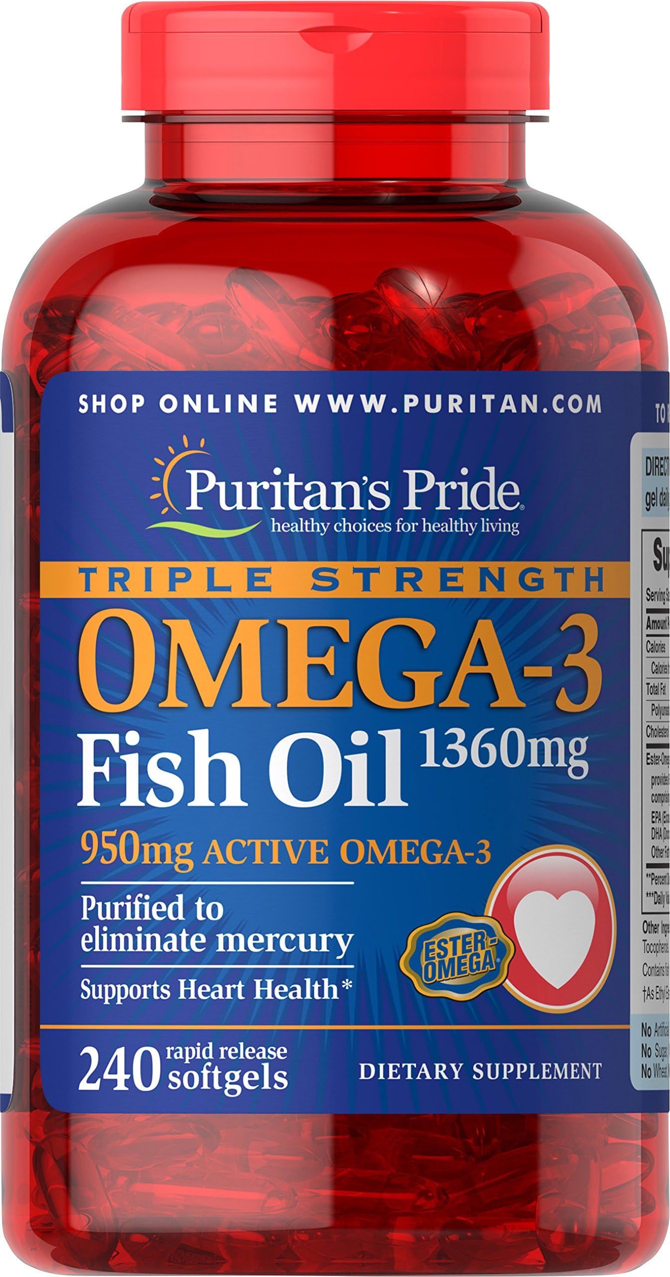 Amazon.com: Vitamin World Triple Strength Omega-3 Fish Oil 1360 mg 180 ...