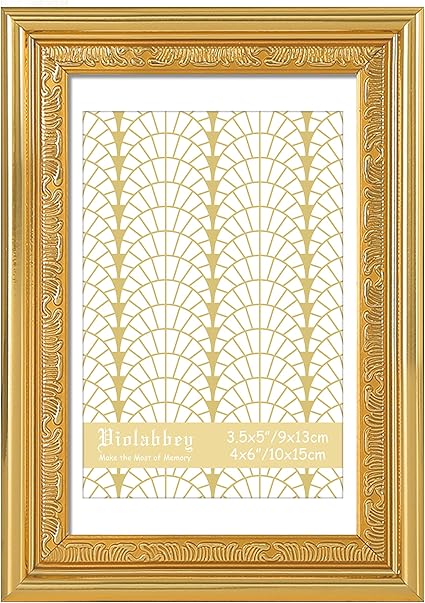 Amazon.com - VIOLABBEY 4x6 Gold Picture Frame, Display 3.5x5 Photo with ...