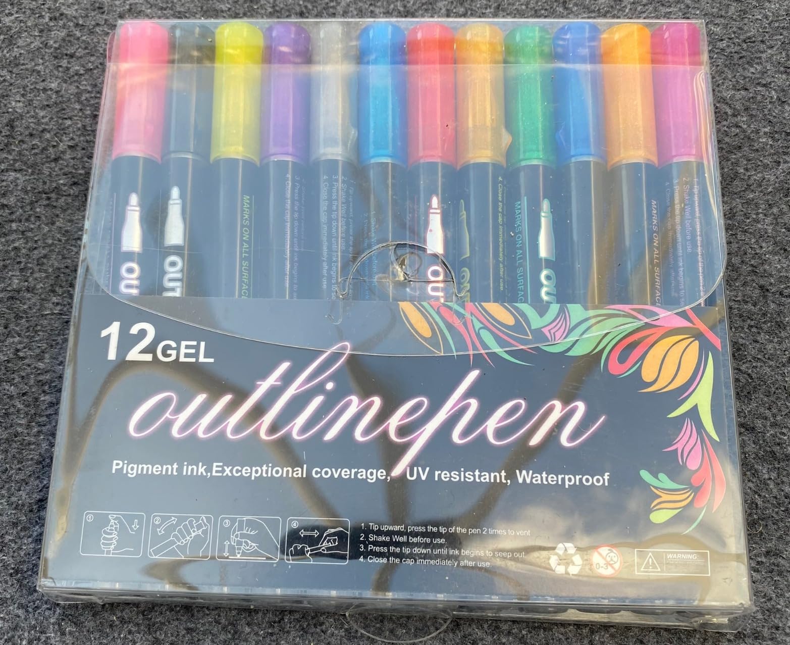 cobee Double Line Outline Pens,12 Colors Outline Marker Pen Shimmer ...