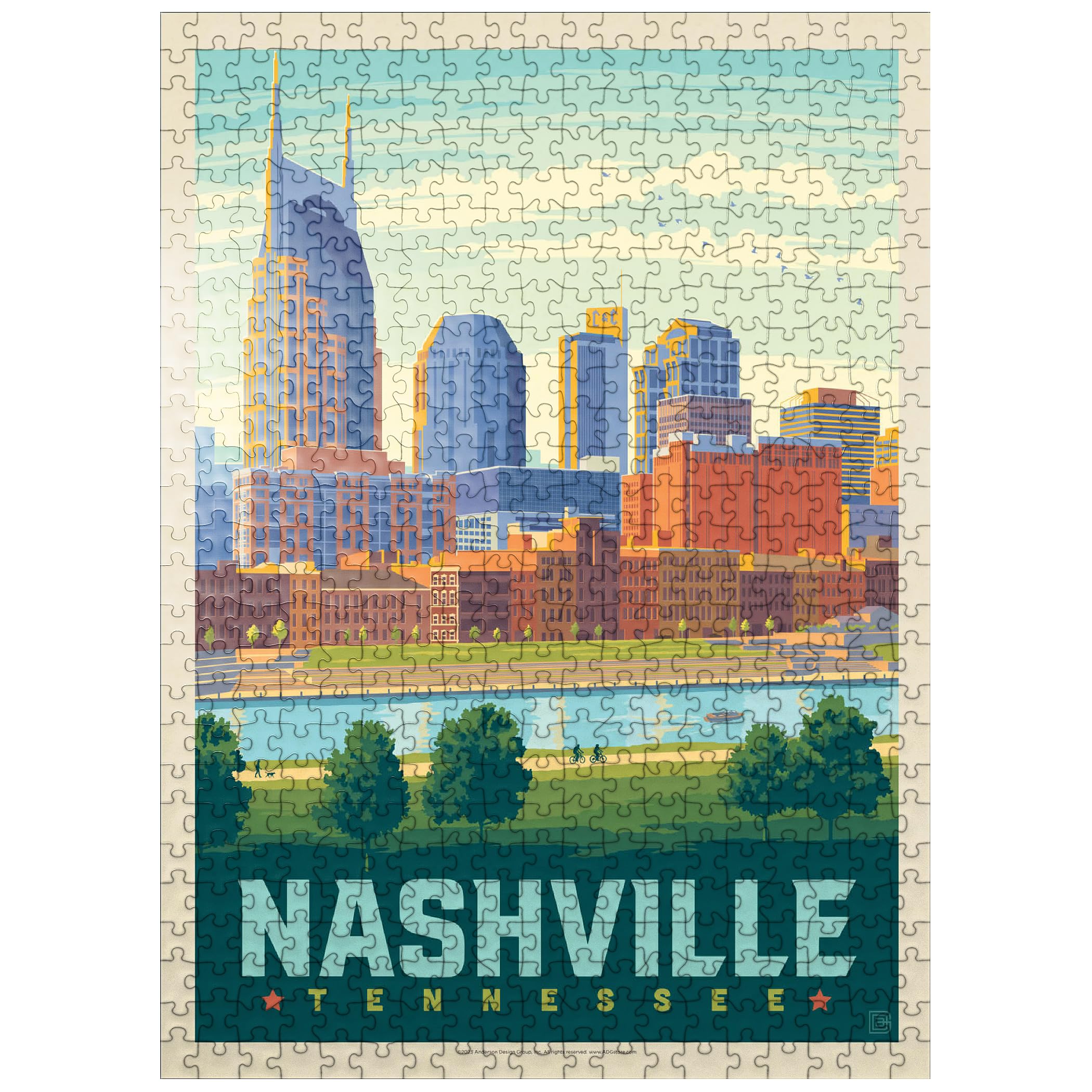 Amazon.com: MyPuzzle Nashville Skyline: Summer On The Riverfront ...