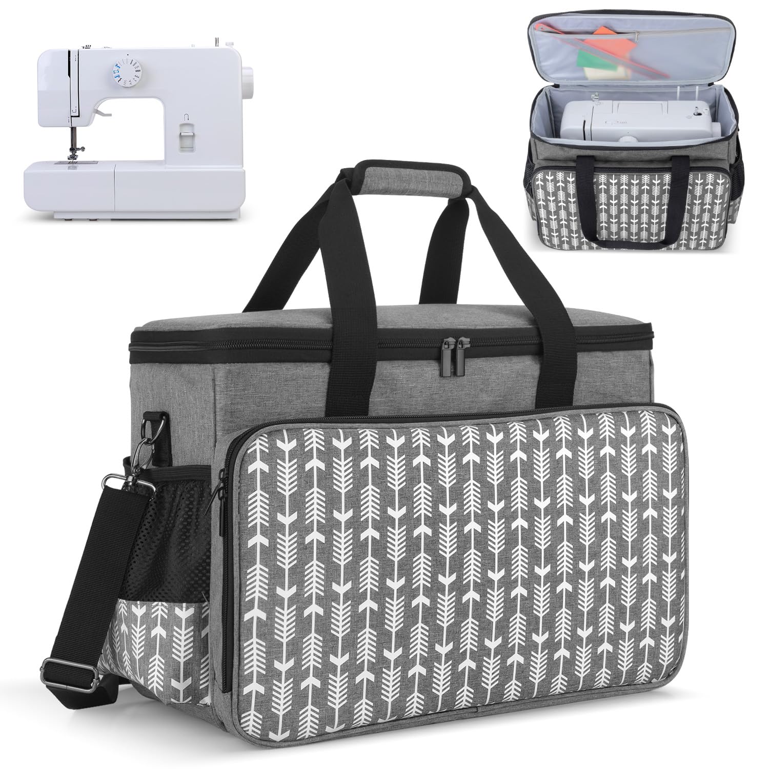 Amazon.com: Yarwo Sewing Machine Carrying Case with Thicken Bottom ...