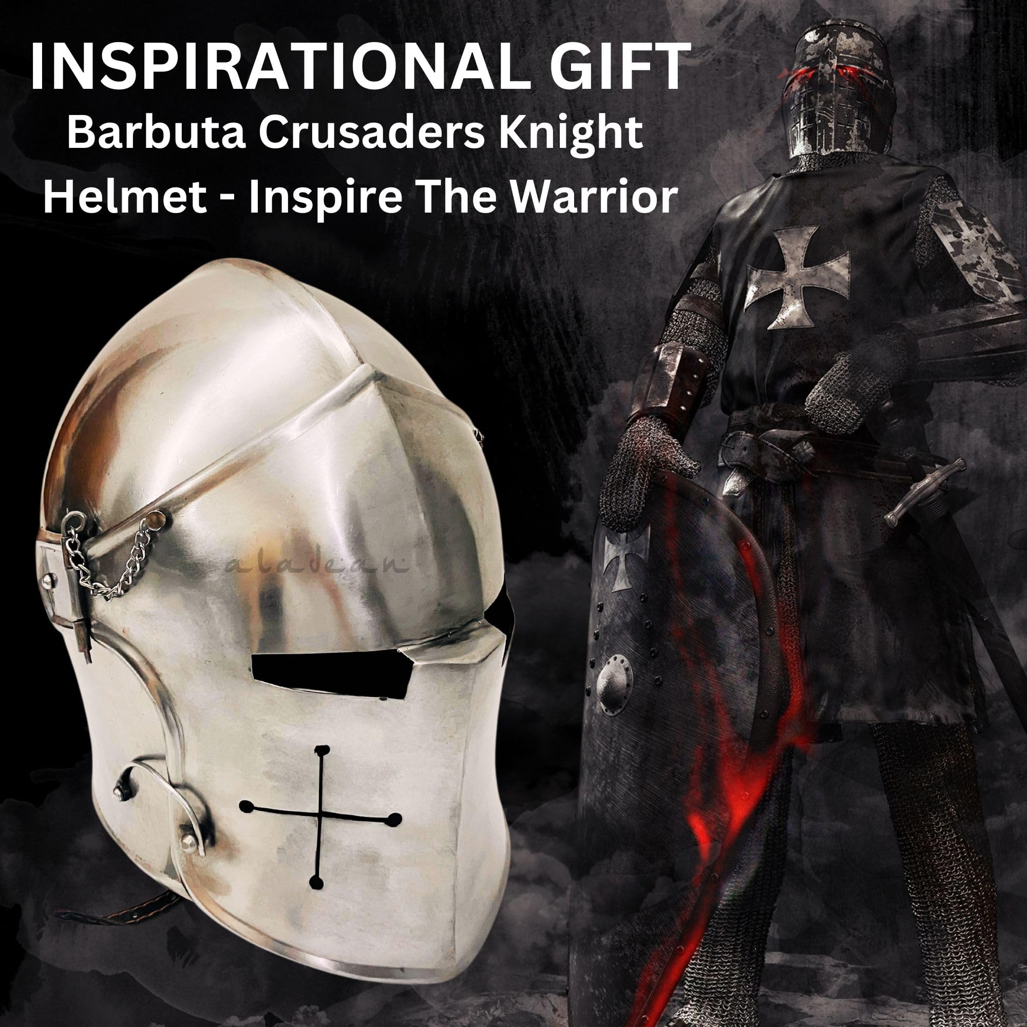 Snapklik.com : ALADEAN Medieval Barbuta Visored Warrior Headgear ...