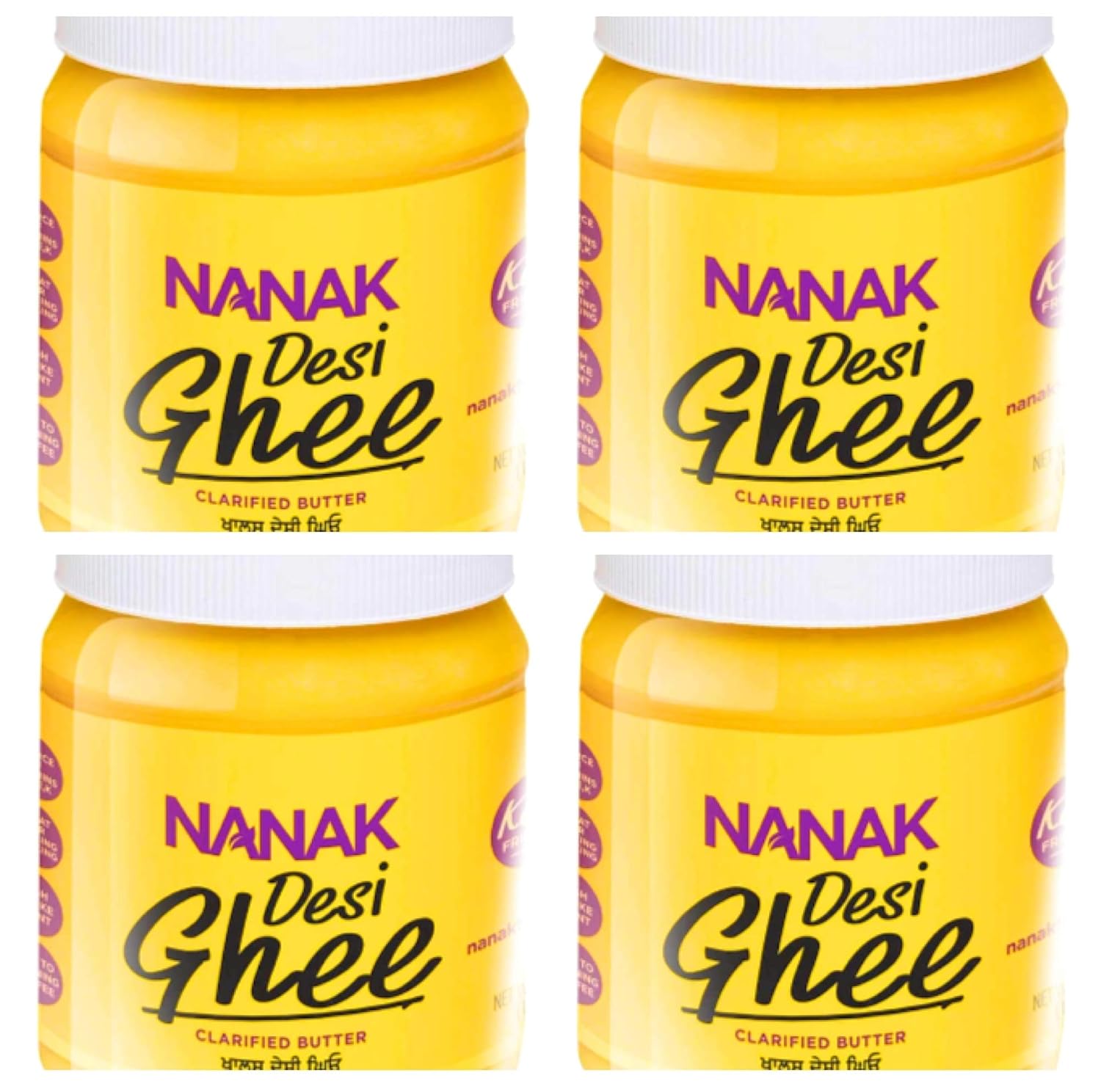 Nanak Pure Desi Ghee, Clarified Butter, 56-Ounce Jar - PACK OF 4 ...