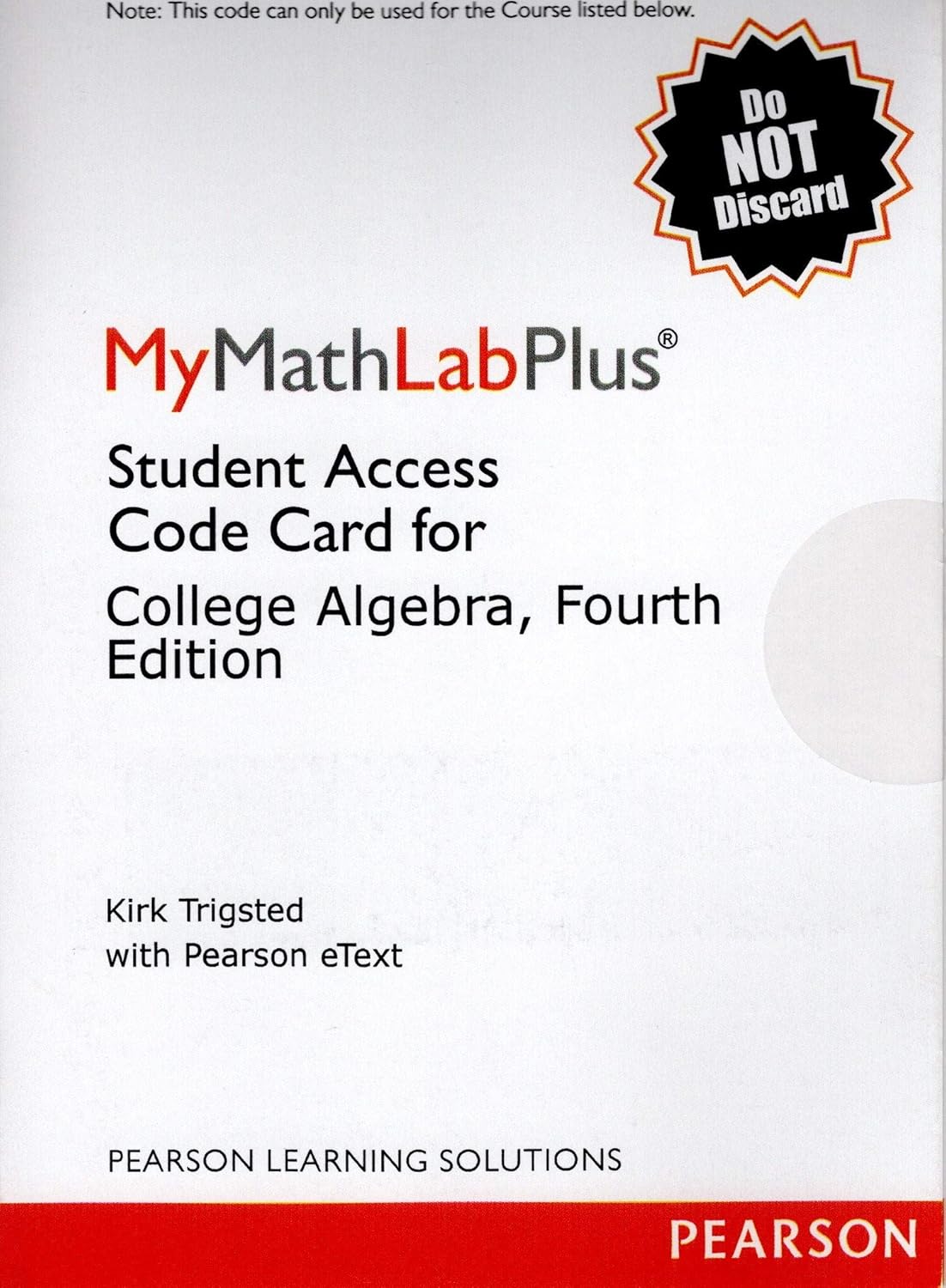 MyMathLabPlus Student Access Card for College Algebra (4th Edition ...