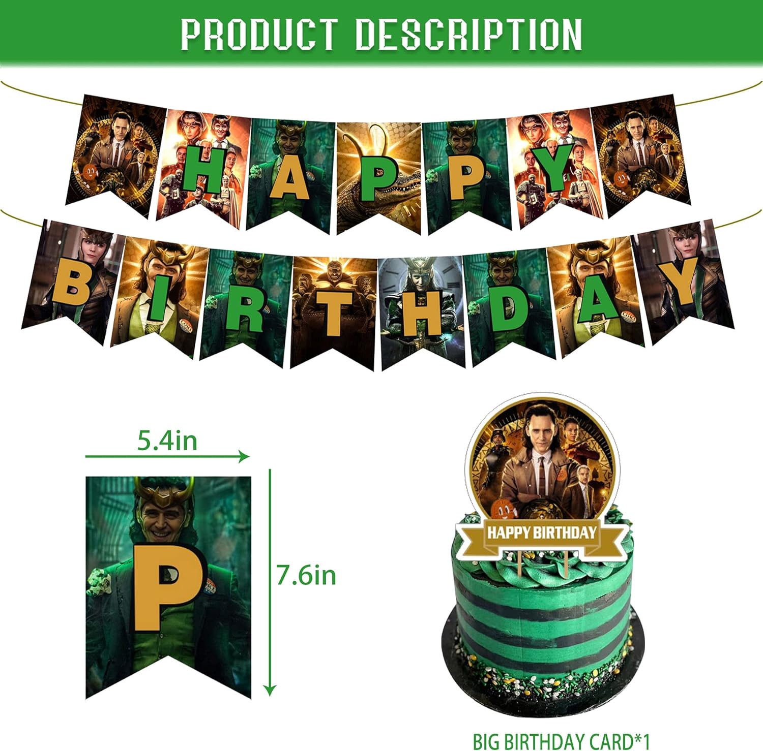 Buy 85Pcs Loki Party Decorations Tom Hiddleston Birthday Party Supplies ...