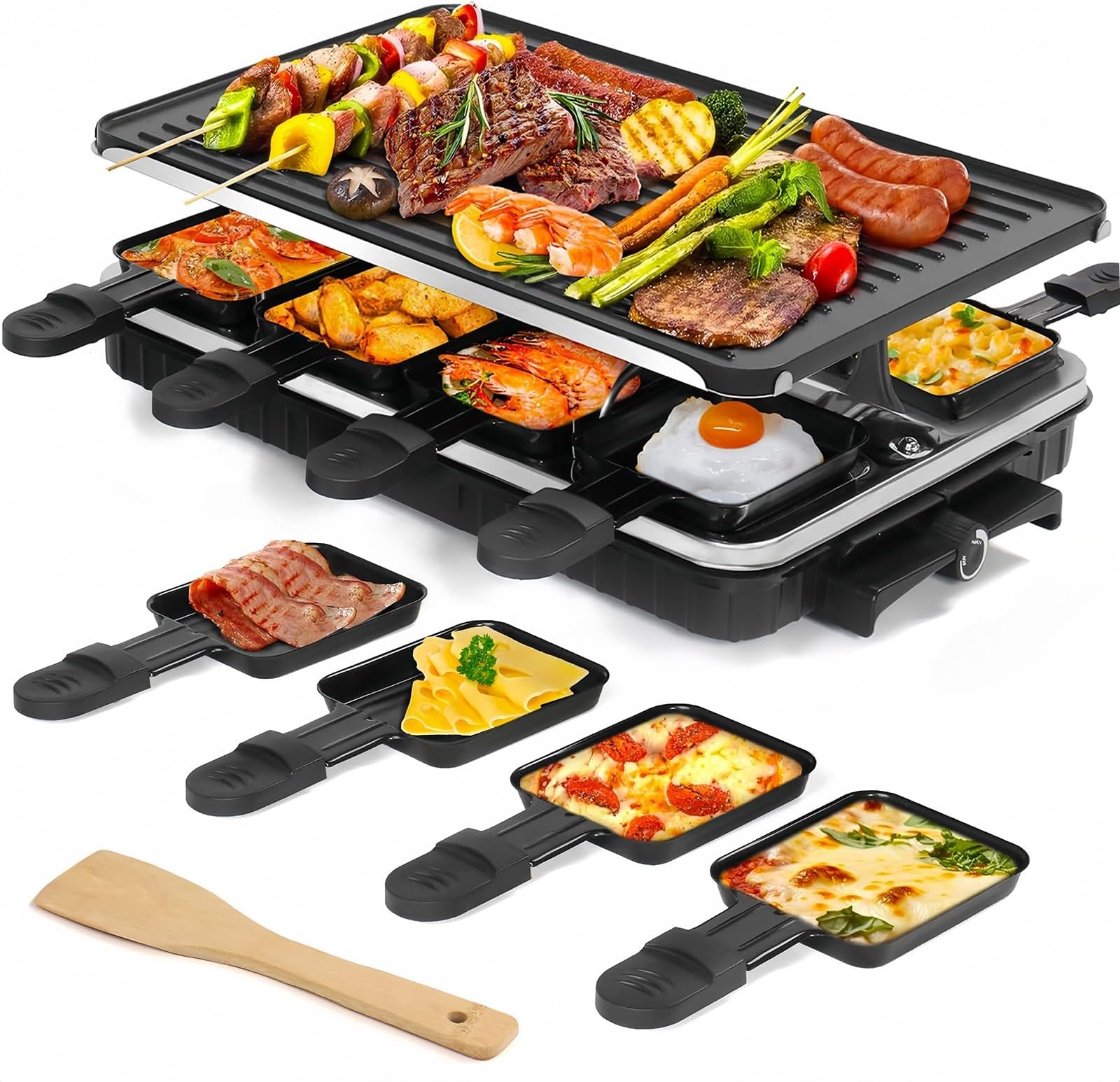 appareil a raclette, appareil raclette 8 personnes, avec 1 grille à ...