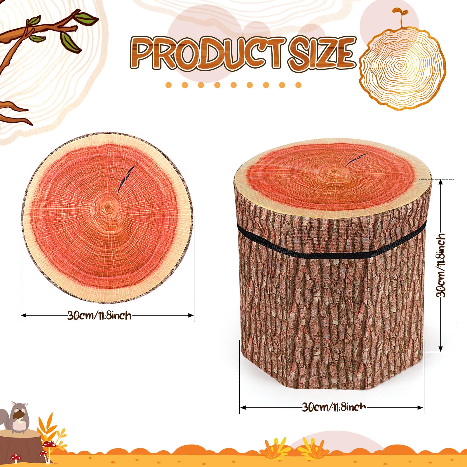 Snapklik.com : 10 Pcs Tree Stump Storage Stool Organizer Storage Stool ...