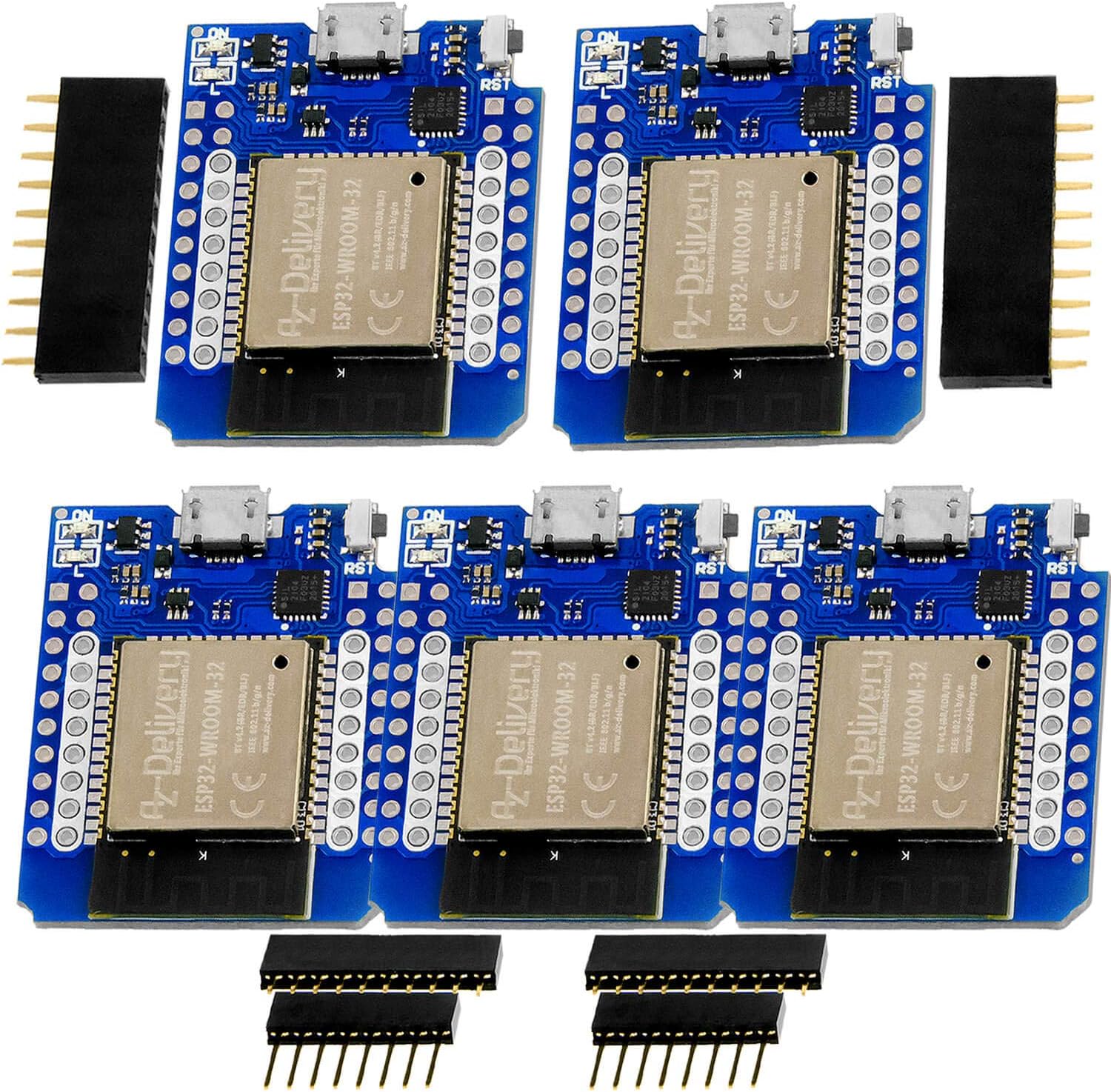 AZDelivery D1 Mini NodeMCU ESP32 ESP-WROOM-32 WLAN WiFi Bluetooth IoT ...