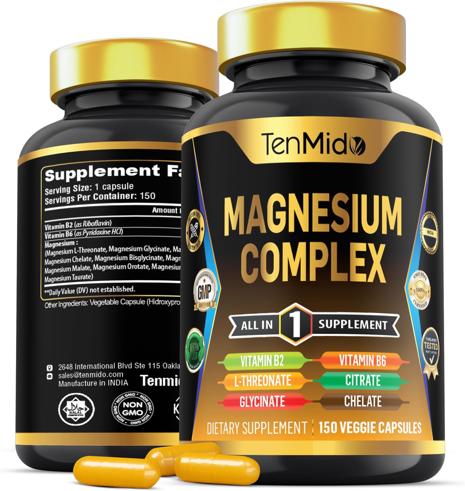 Amazon.com: Tenmido Magnesium Complex Supplement - Combine 10 Types of ...
