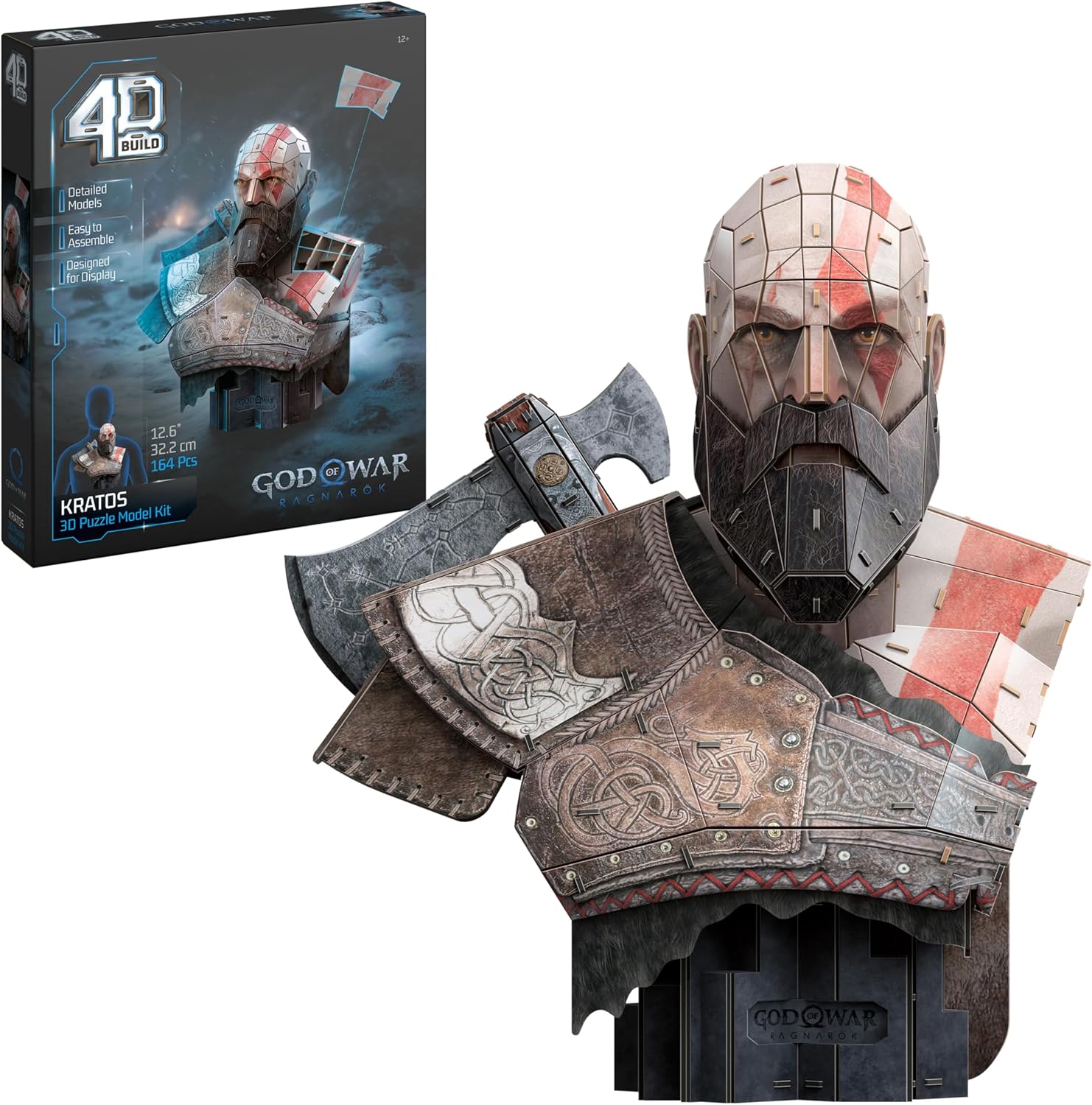 4D Build, God of War Kratos 3D Model Kit, PlayStation Game, Desk Décor ...