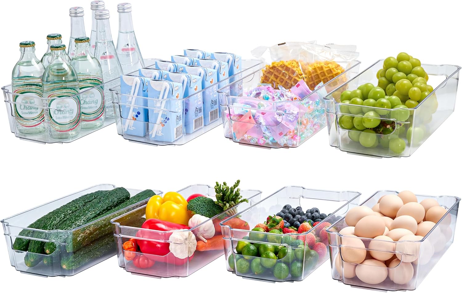 Amazon.com - JollyPack 8 Pack Clear Plastic Storage Bins, Pantry ...
