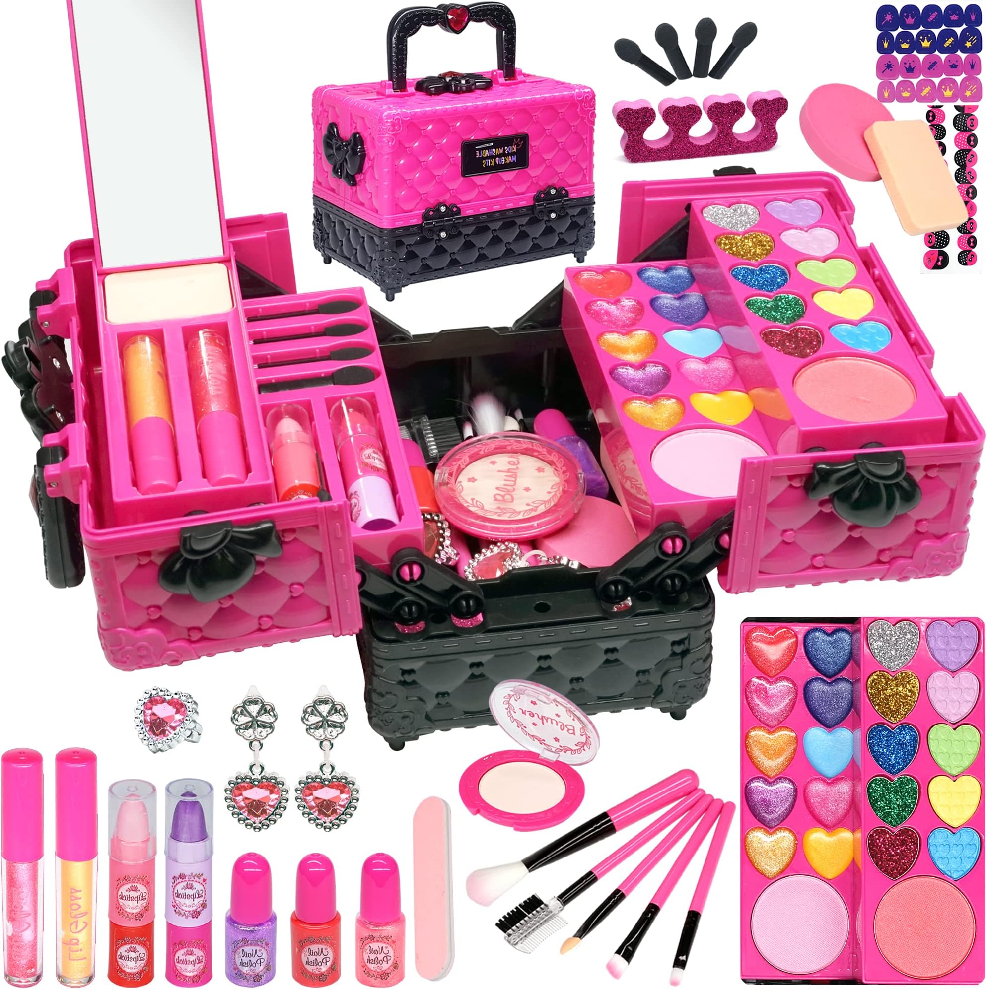 CYZAM Kids Washable Makeup Girl Toys, Real Make Up Set, Little Girls ...