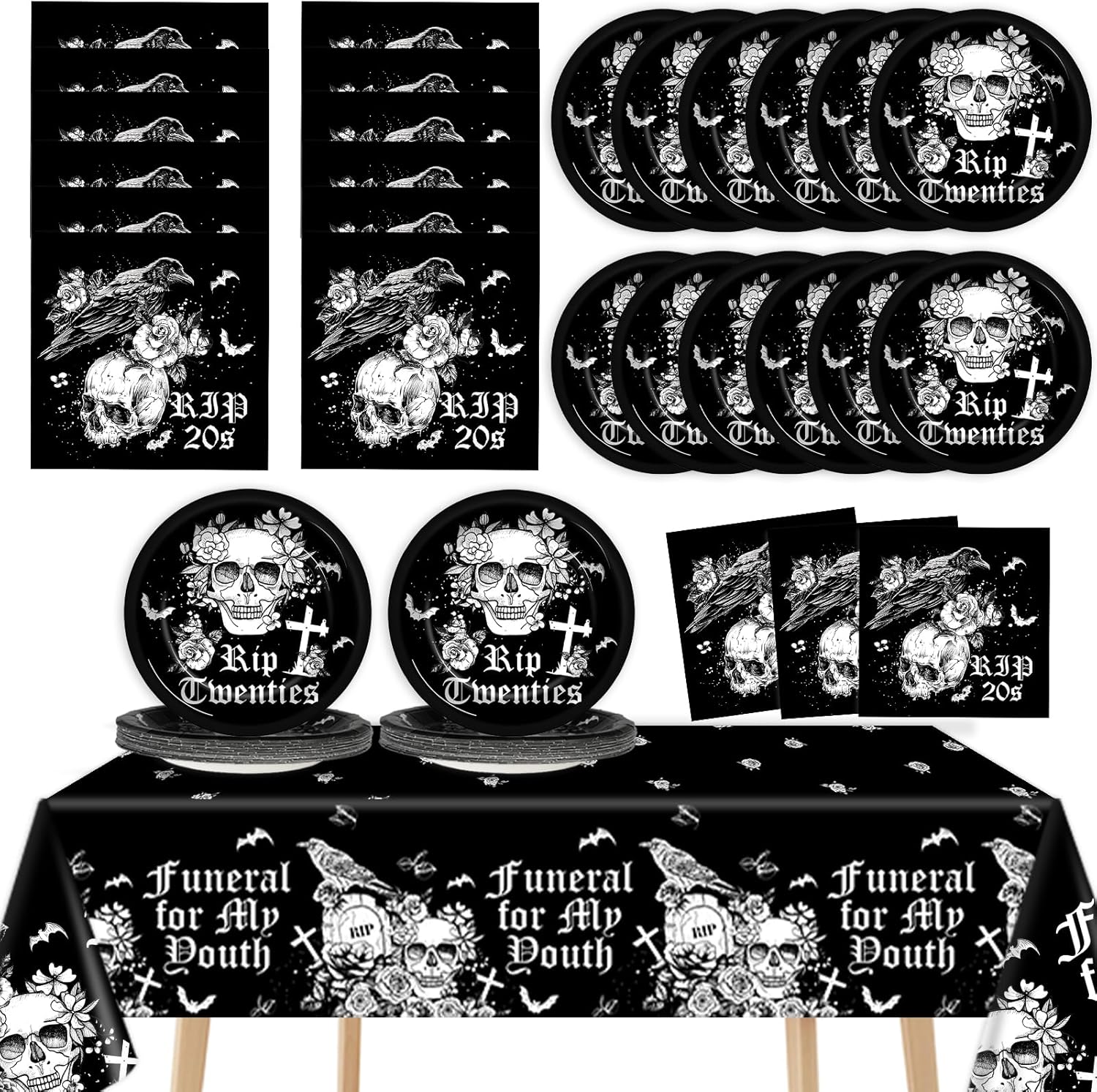 Amazon.com: Death to My 20s Party Supplies Serves 24 Rip To My 20s ...