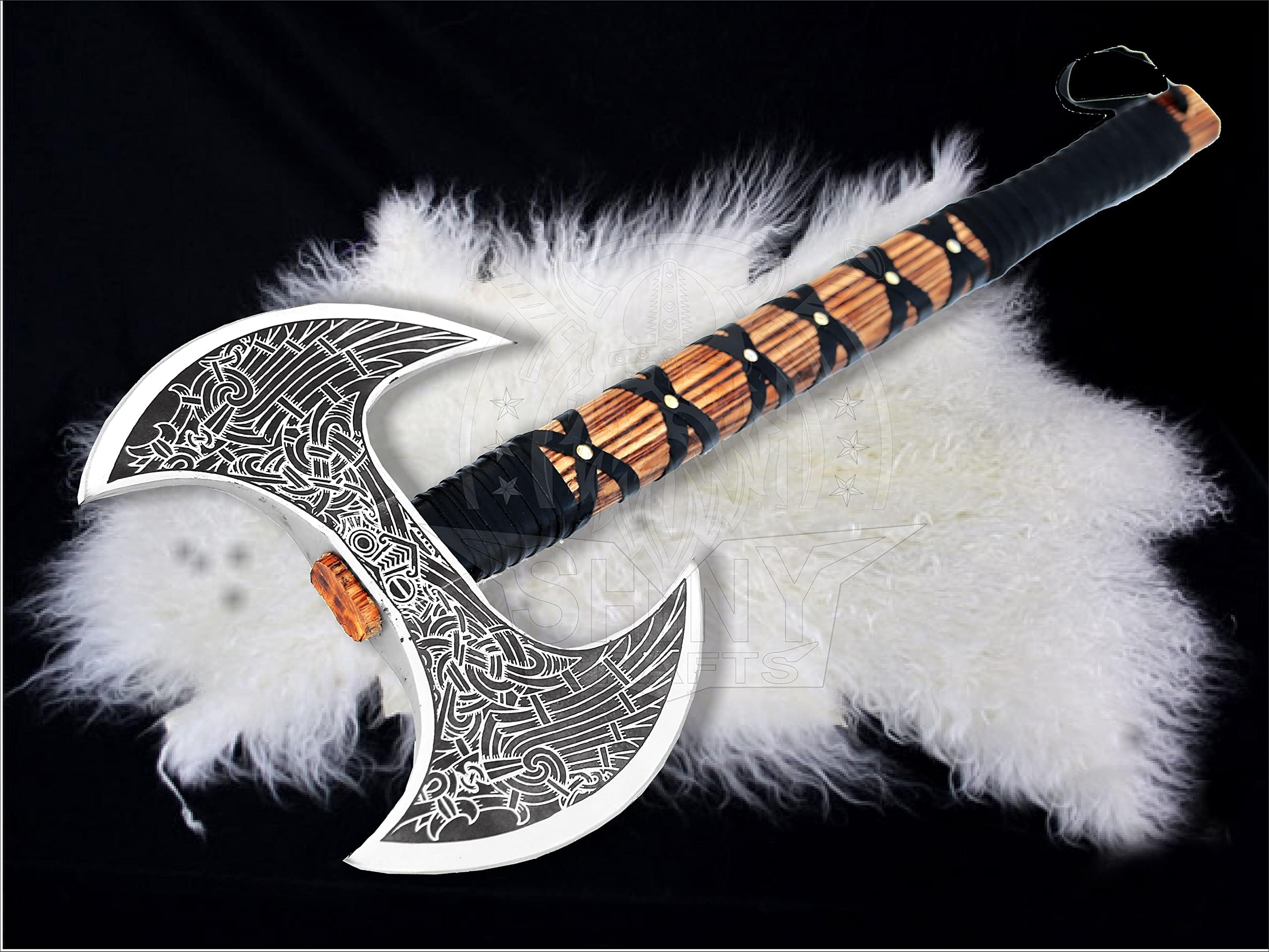 Amazon.com : [Dark Warrior] 34" Double Head Berserker Axe Two Hand Axe ...