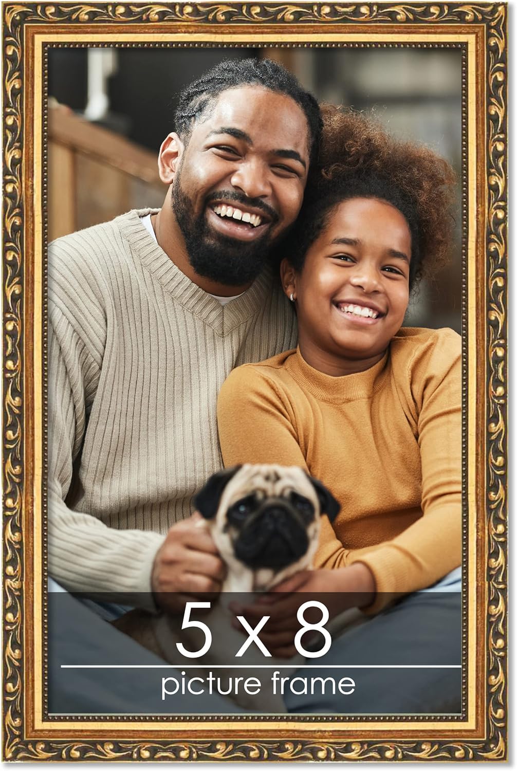 Amazon.com - Poster Palooza 5x8 Inch Traditional Gold Solid Wood ...