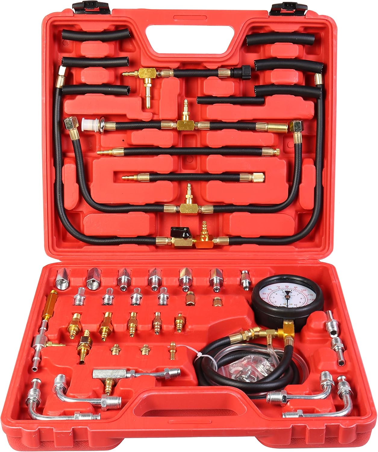 Amazon.com: MOSTPLUS Fuel Injection Pressure Tester Kit Gauge 0-140 PSI ...