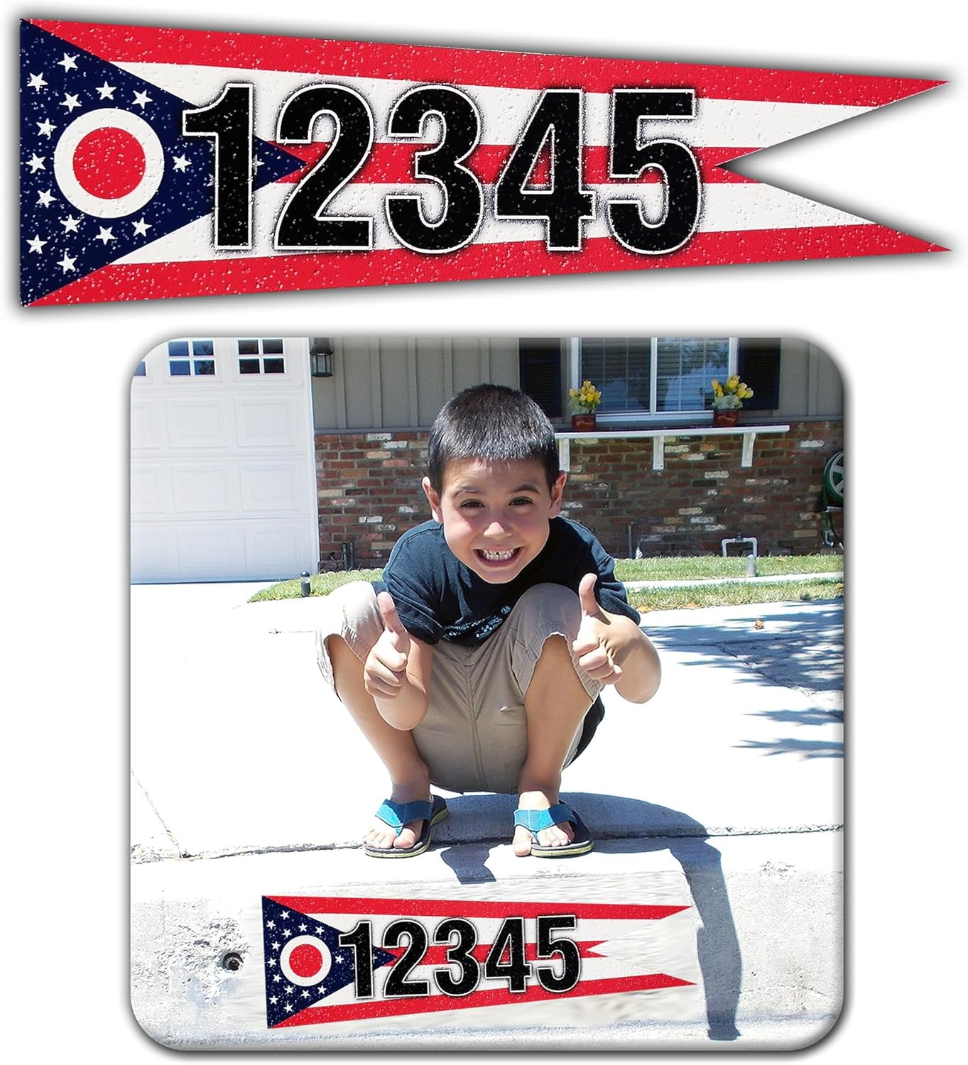 Amazon.com: Curb-N-Sign Curb Wrap Address Decal – Aluminum House Number ...