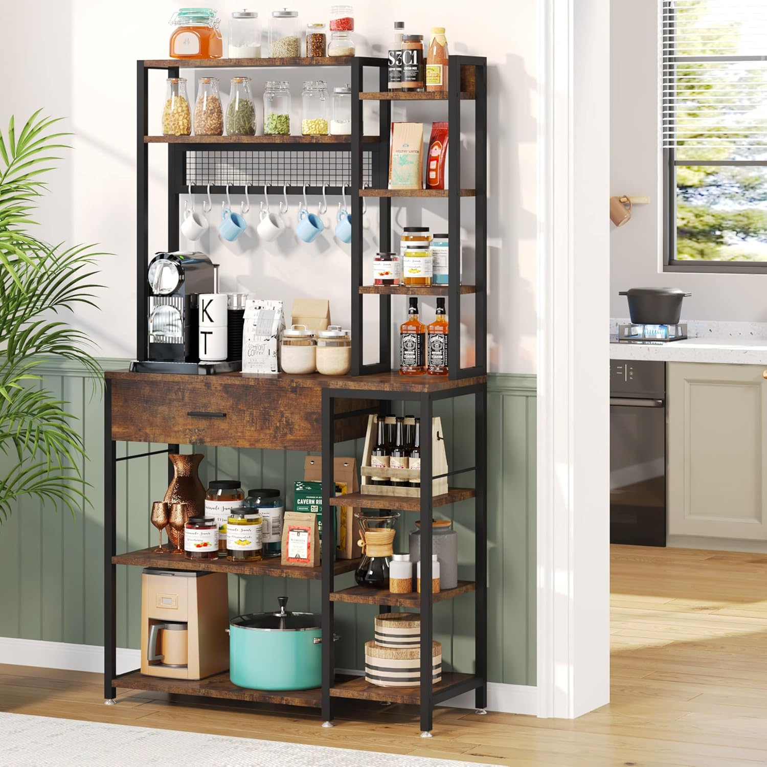 Amazon.com - Tribesigns Baker's Rack with Drawer, 70.9 inch Kitchen ...