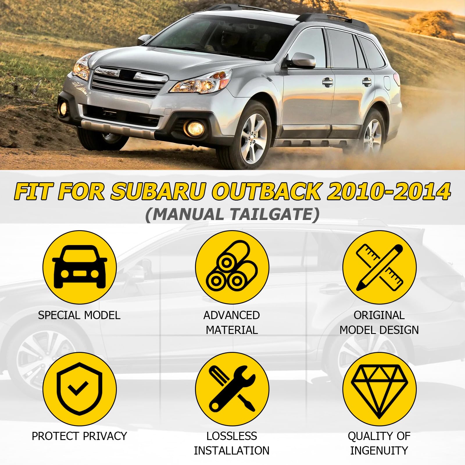 Snapklik.com : Cargo Cover For Subaru Outback Manual Tailgate 2010 2011 ...