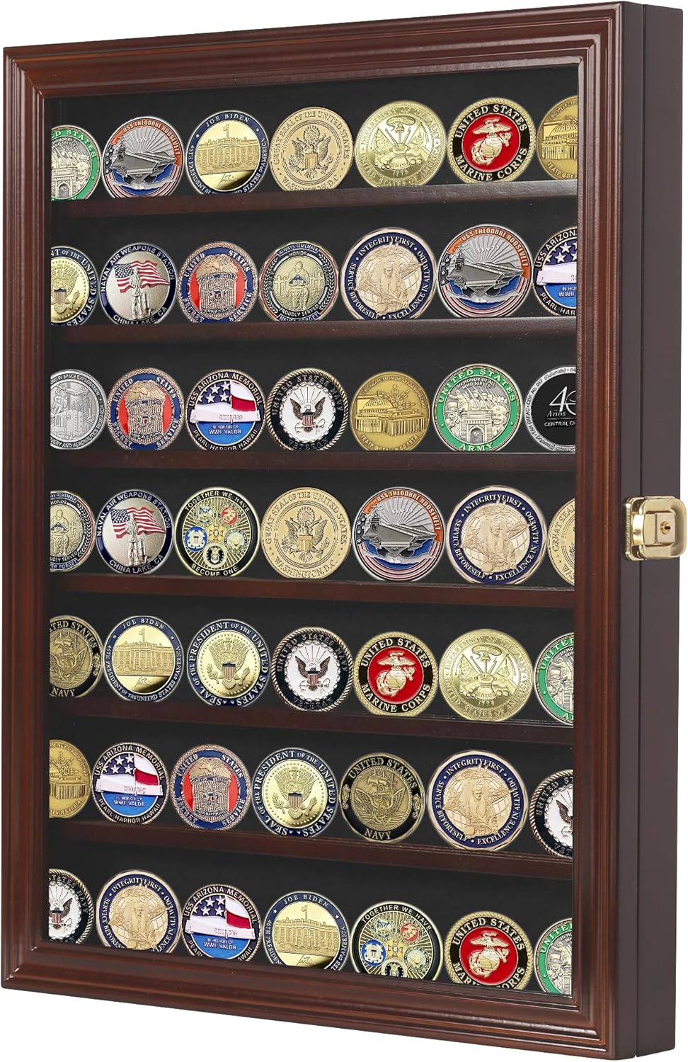 Amazon.com - Military Challenge Coin Display Case Lockable Cabinet Rack ...