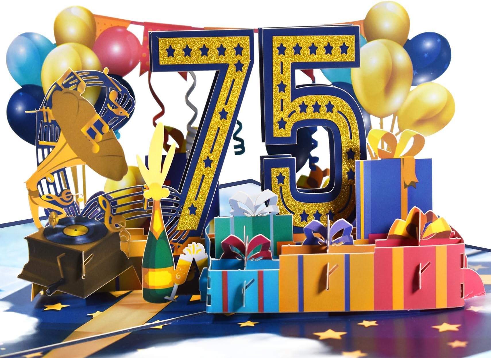 GREETING ART 75th Birthday Card for Dad Mom Grandma Grandpa,75th ...