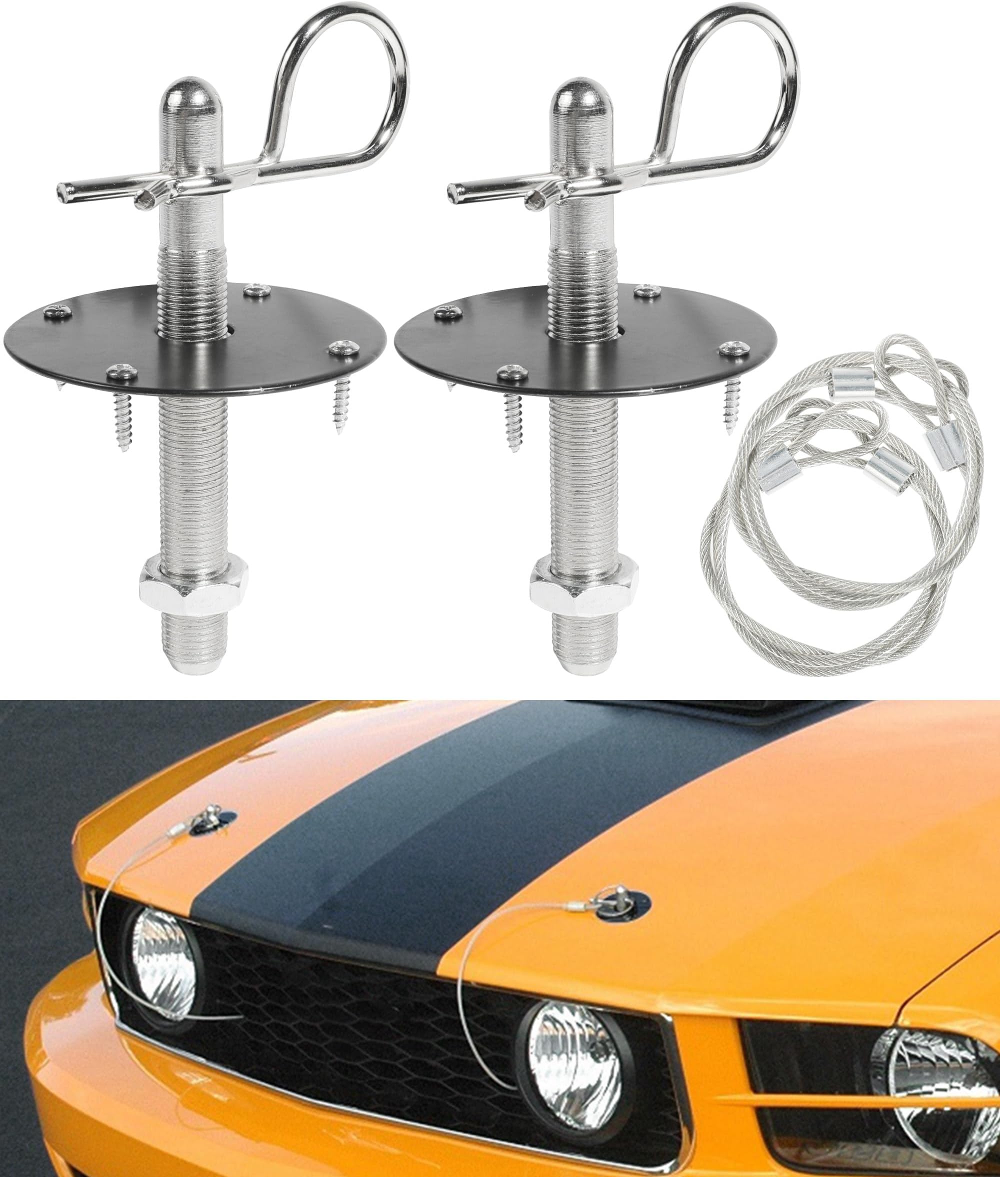Amazon.com: Hood Pins Kit for Car - Stainless Steel Hood Pin Lock Clip ...