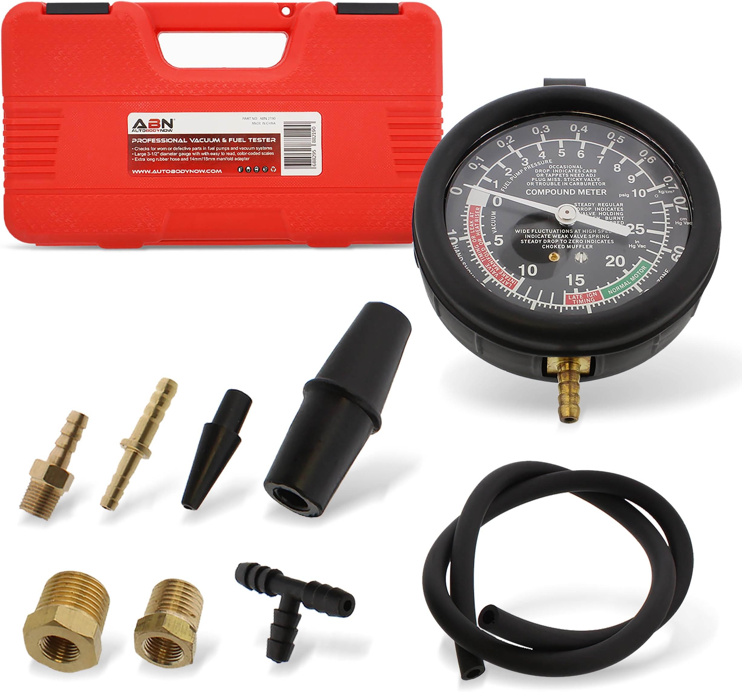 Amazon.com: ABN Car Vacuum and Fuel Pump Tester Gauge Kit – Fuel Pump ...