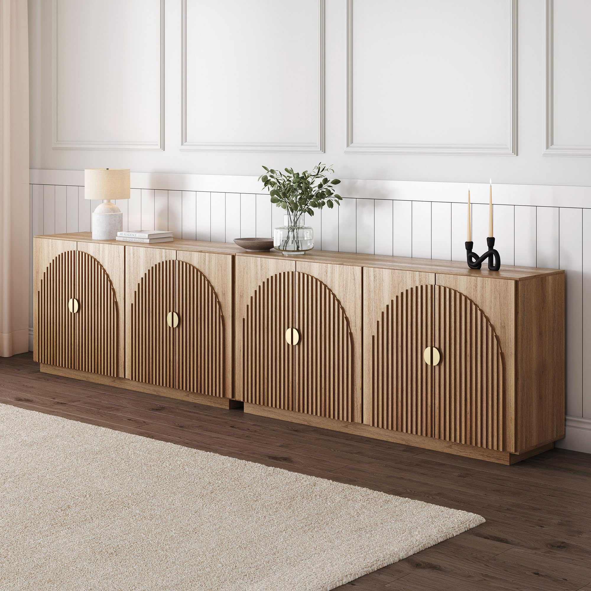 Snapklik.com : BELLEZE Set Of 2 Fluted Buffet Cabinet