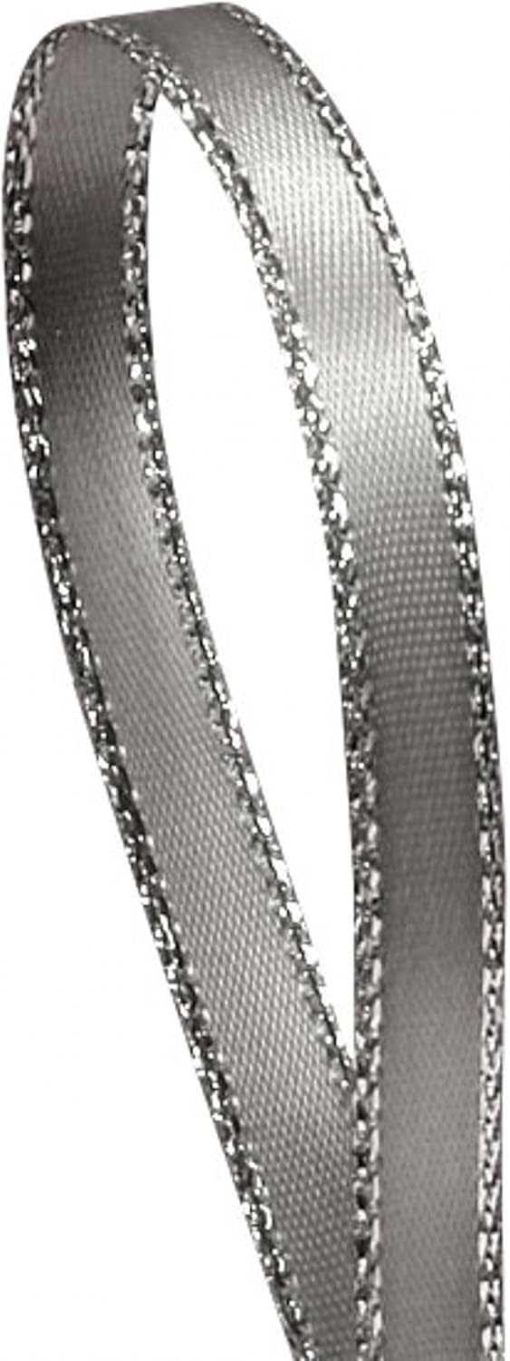 Amazon.com: Silver Solid Color 3/8-Inch Silver Edge Ribbon, 50-Yards ...