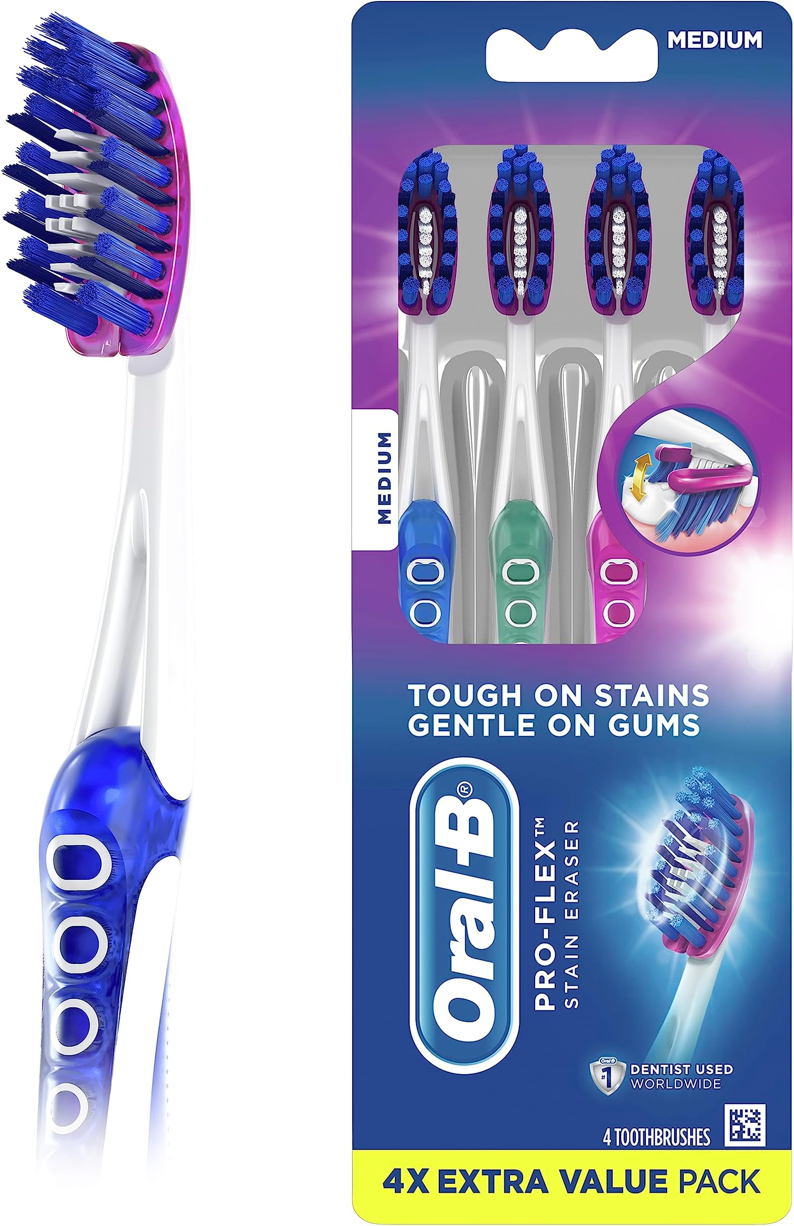 Amazon.com: Oral-B CrossAction All in One Toothbrushes, Medium, 2 Count