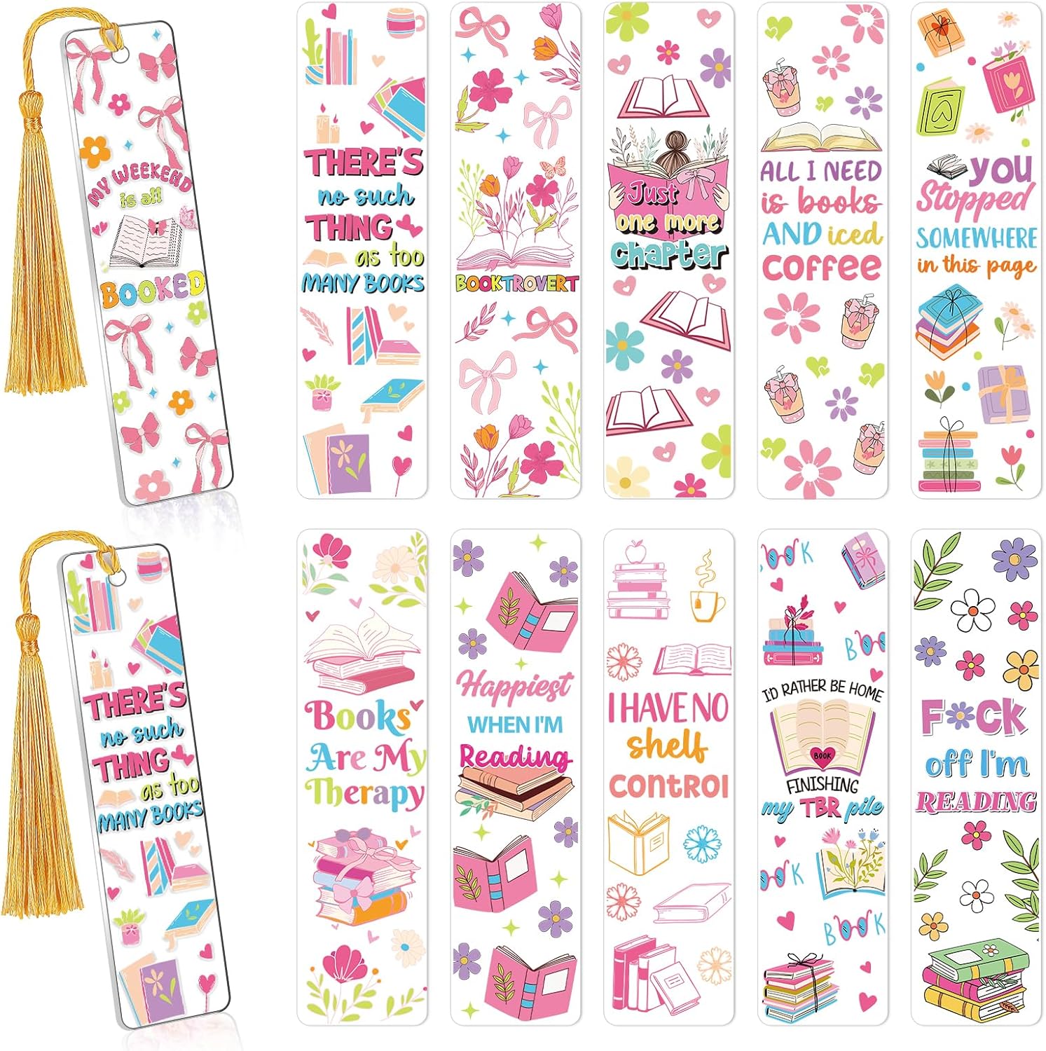 Amazon.com: Luvsweets UV DTF Bookmark Wraps - 24 Sheets Reading Book ...