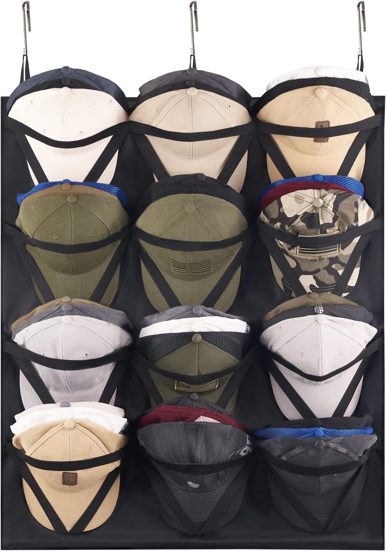 Amazon.com: Fixwal Baseball Hat Rack, 16 Pocket Over The Door Cap ...