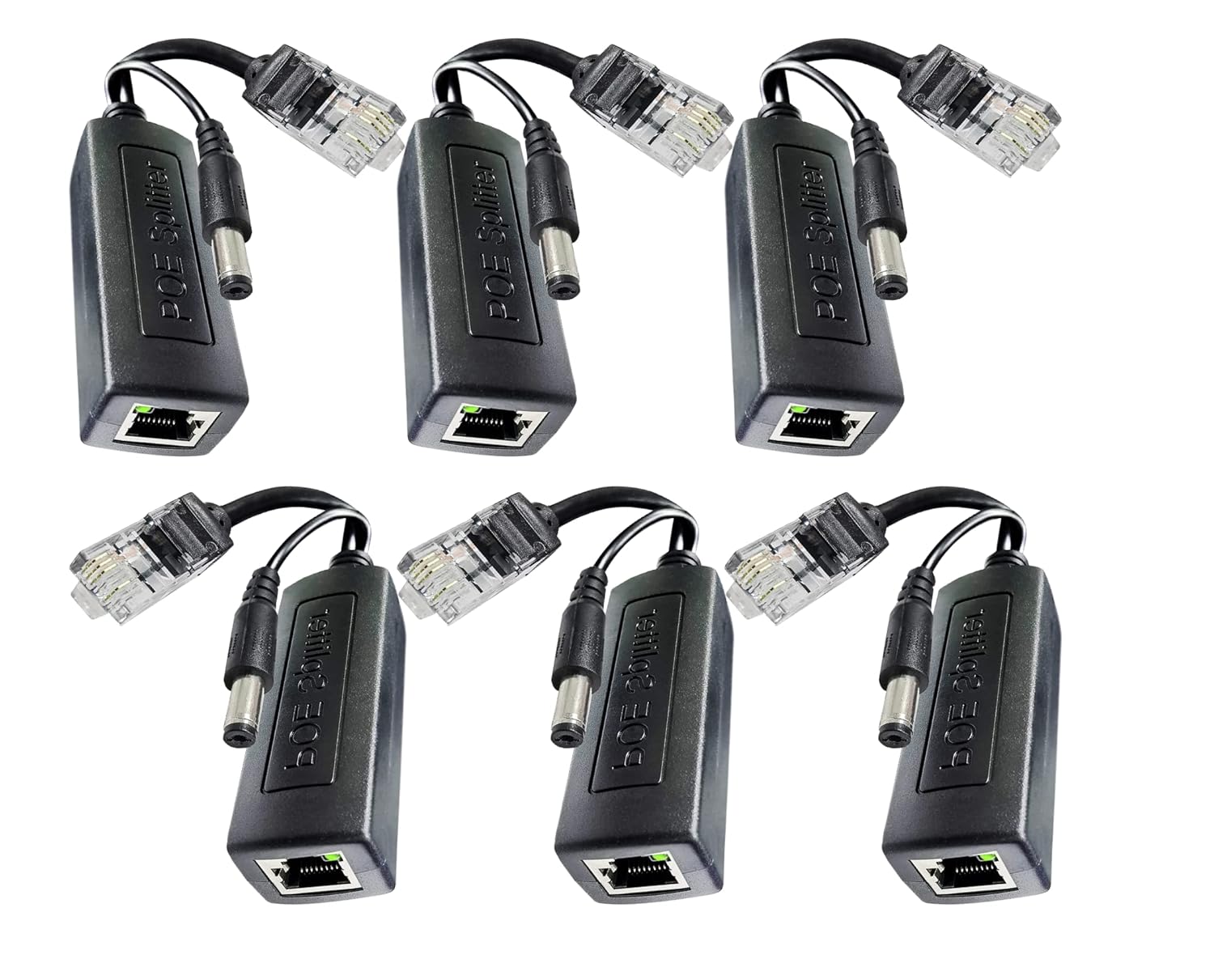 Paruht (6-Pack) Power Over Ethernet Adapter PoE Splitter Active 48V to ...
