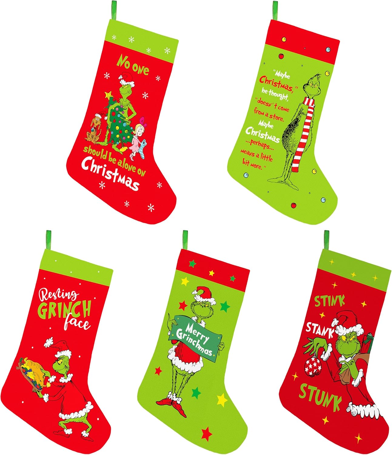 Amazon.com: Funny Christmas Stocking, 5 Pack 16 Inch Large Xmas ...