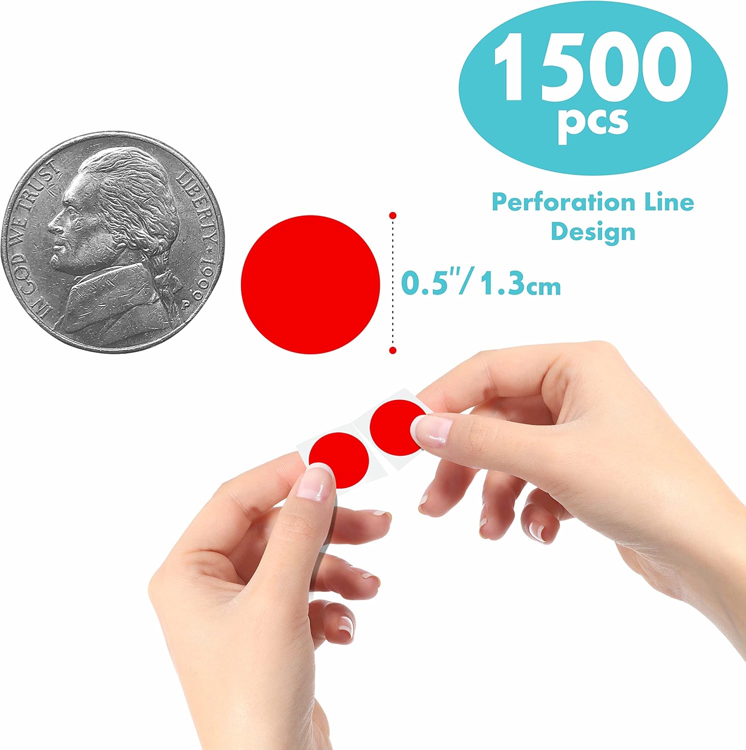 1500 PCS Round Red Color Code Dot Stickers, Permanent Inventory Labels ...
