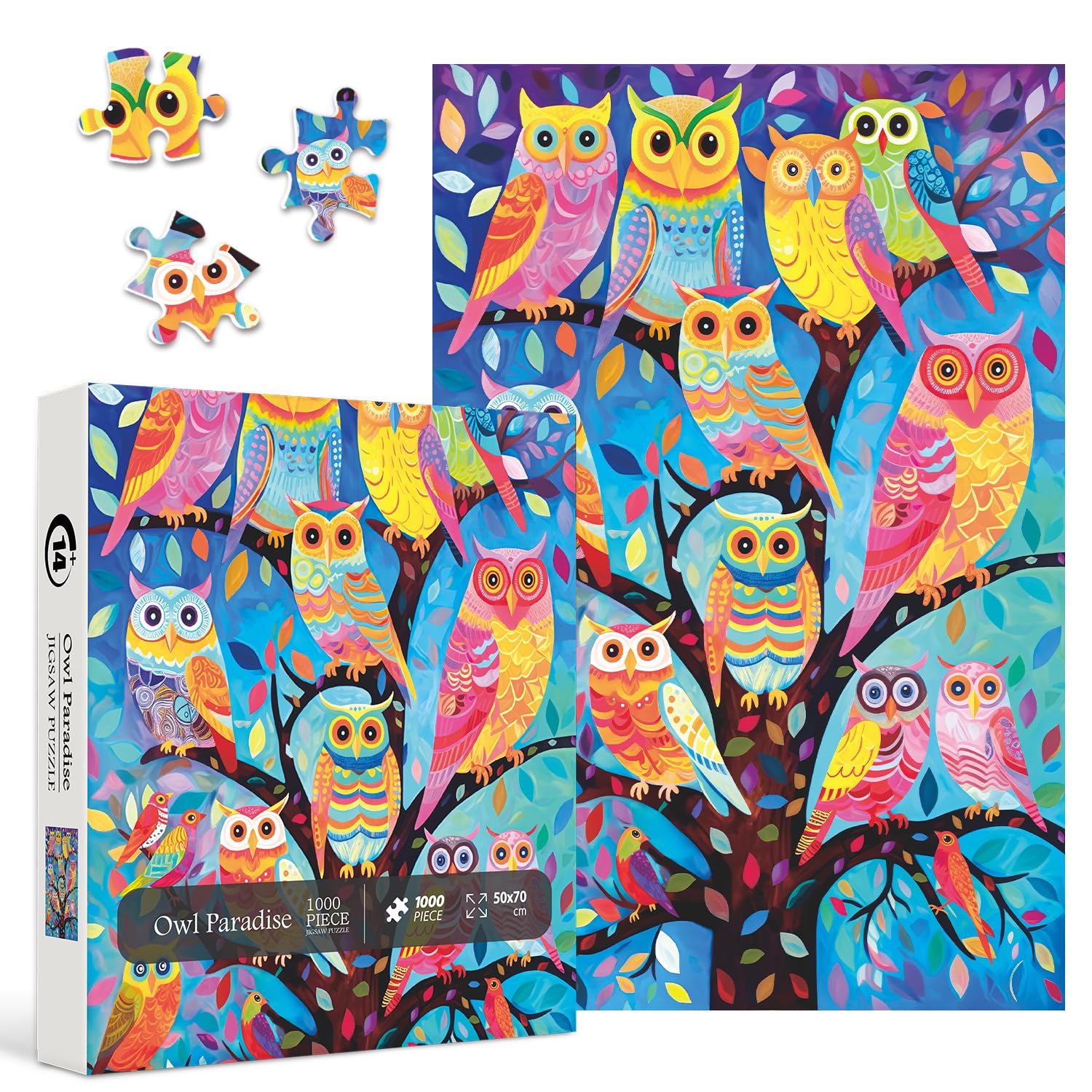 Amazon.com: Owl Puzzles for Adults 1000 Pieces, Colorful Bird Animal ...