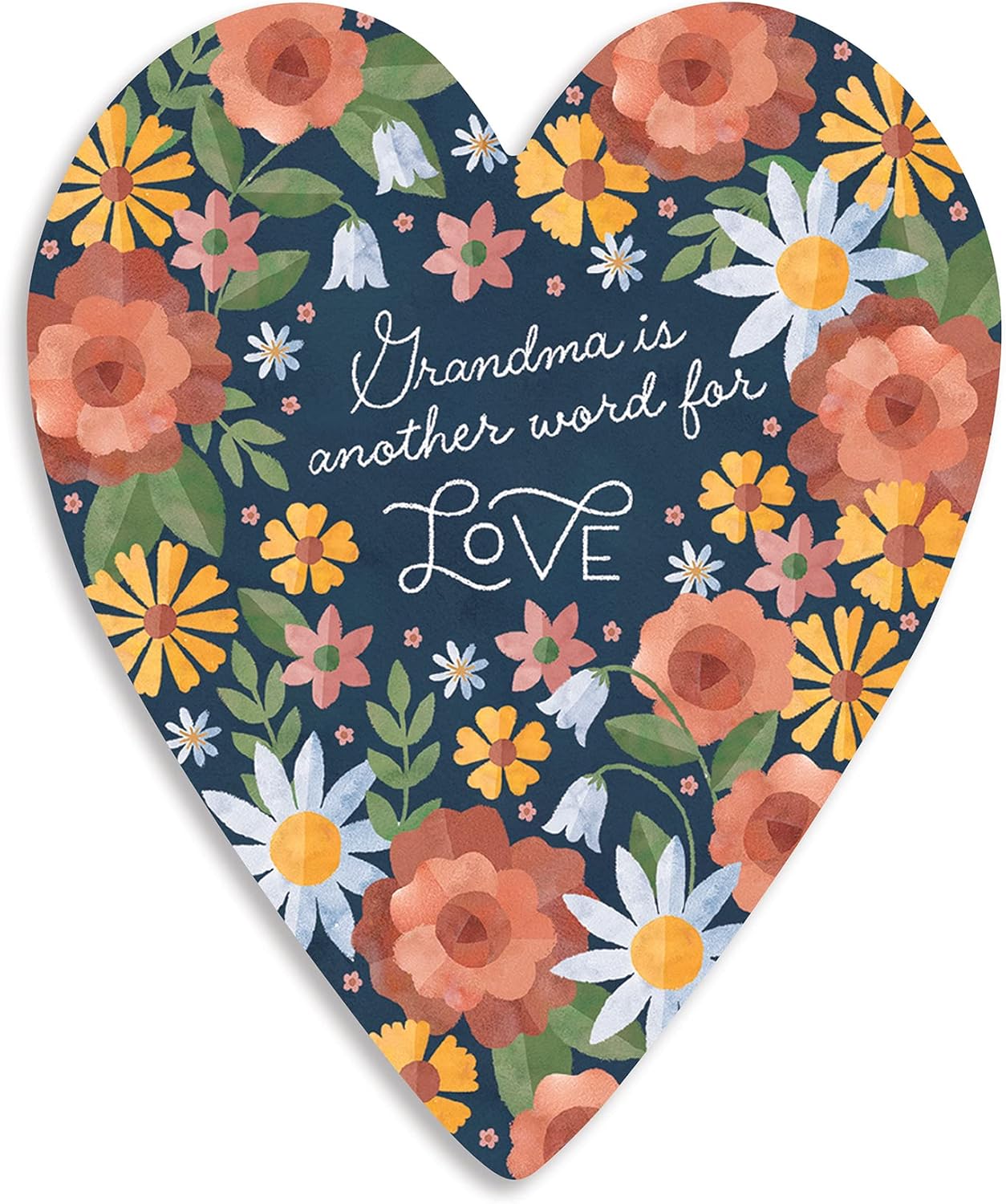 Amazon.com: DEMDACO Grandma is Another Word for Love Floral Heart 10.5 ...