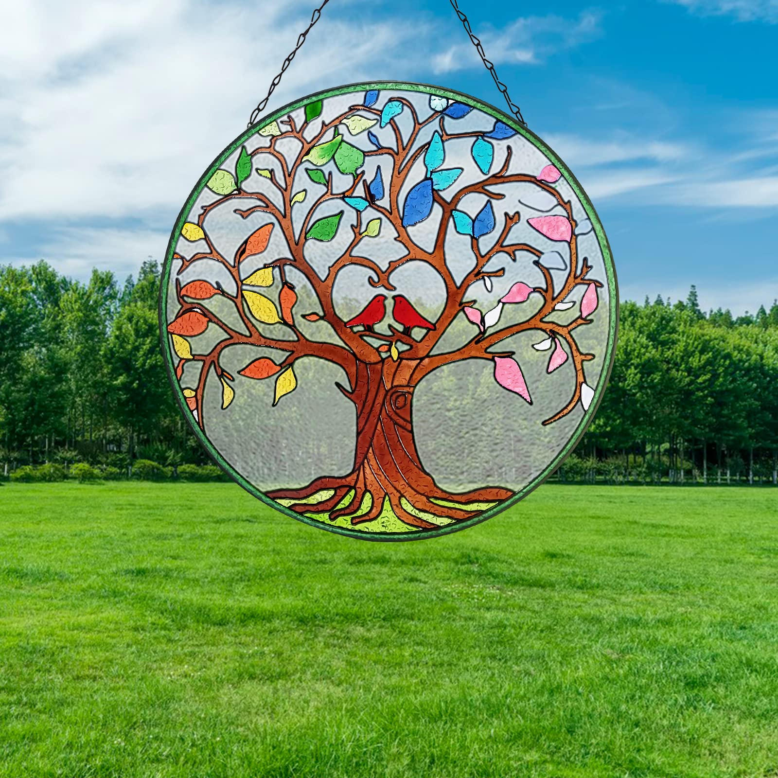 Tree Of Life Stained Glass Panel