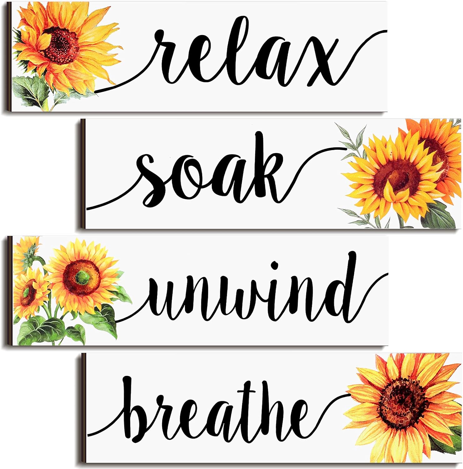 Amazon.com: Jetec 4 Pieces Sunflower Bathroom Decor Kitchen Decoration ...