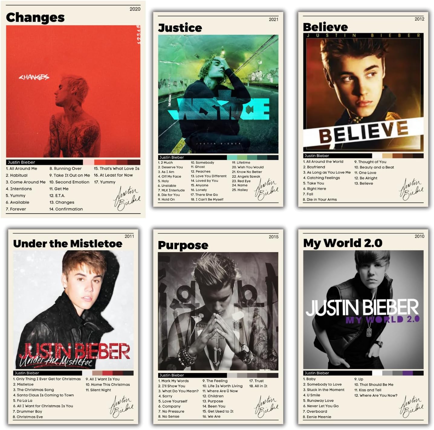 Amazon.com: Felhcc Album Cover Posters, Unframed Album Posters with ...