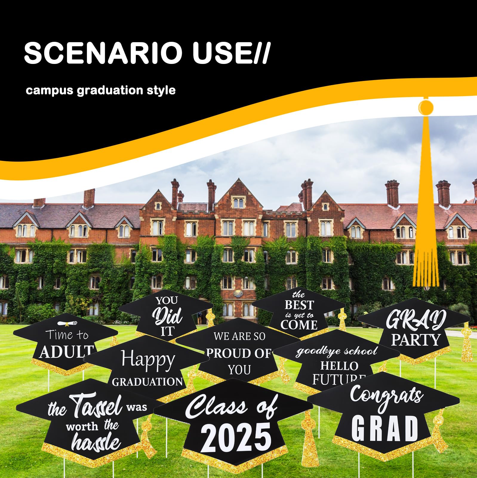 Snapklik.com : 10 Piece 2025 Graduation Yard Sign Stakes Congrats Grad ...