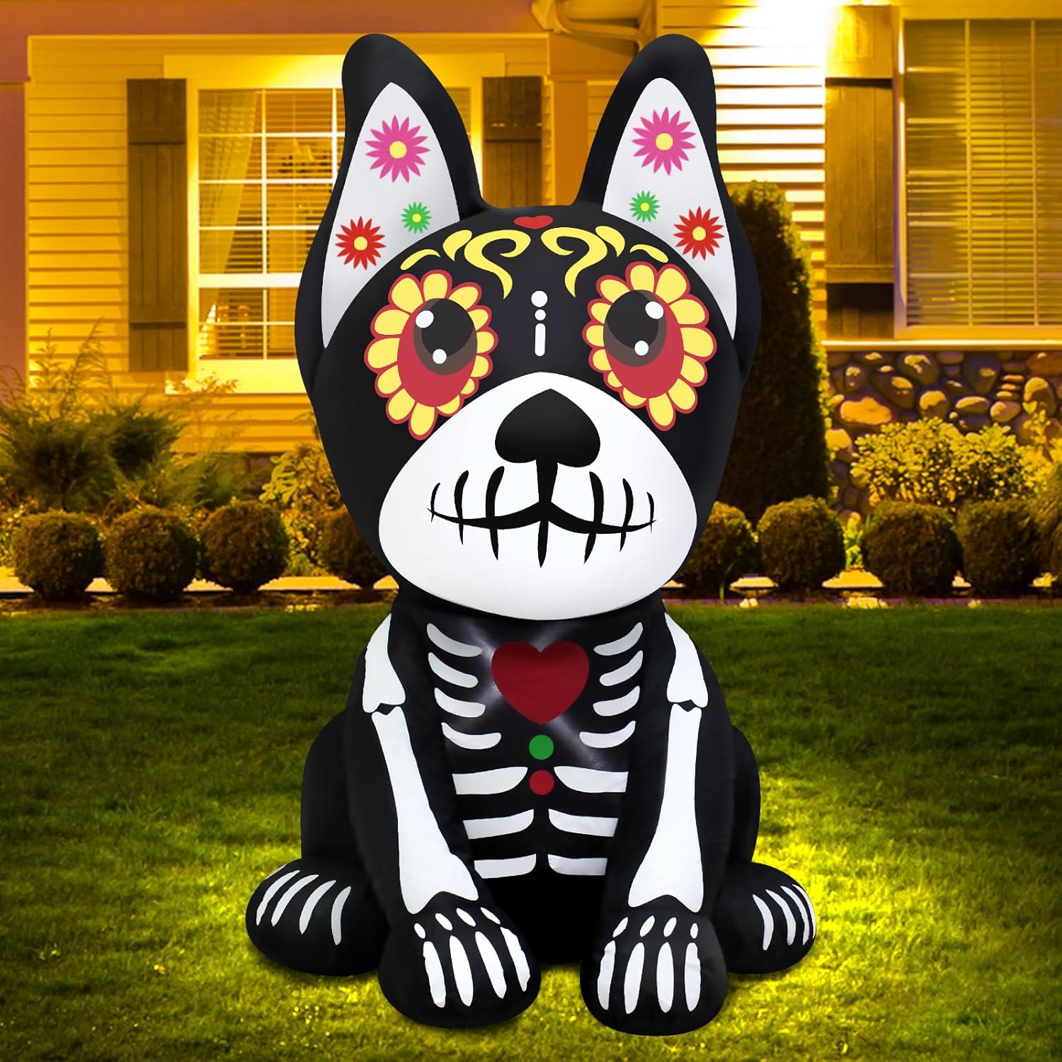 Amazon.com: Venlois 4FT Halloween Inflatables Dia de Los Muertos Dog ...