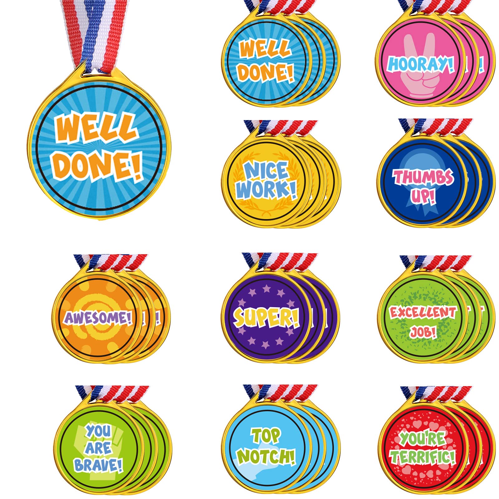 Buy Gejoy 60 Pieces Medals for Awards for Kids Award Medals Assortment ...